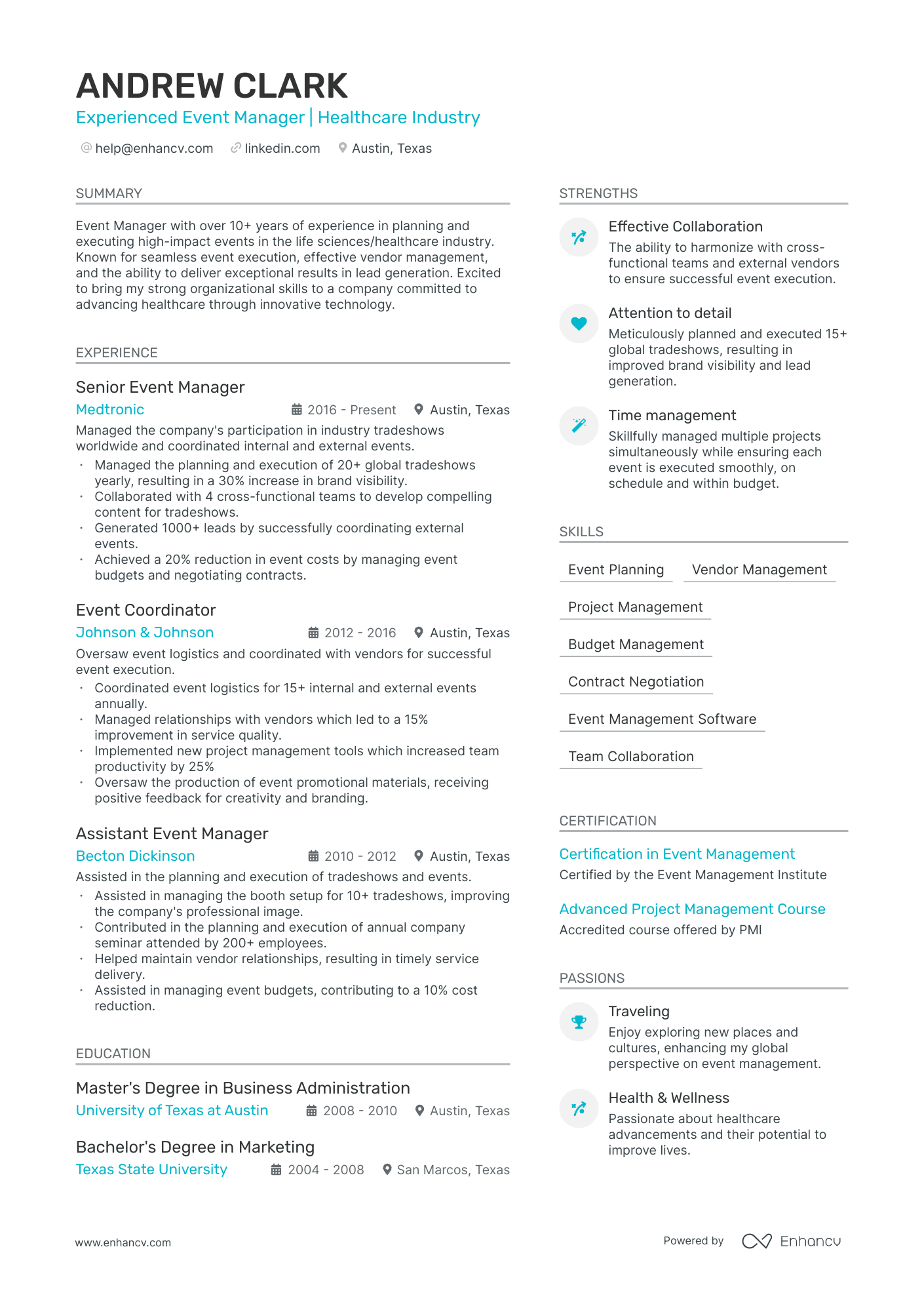 5 Events Manager Resume Examples & Guide for 2024
