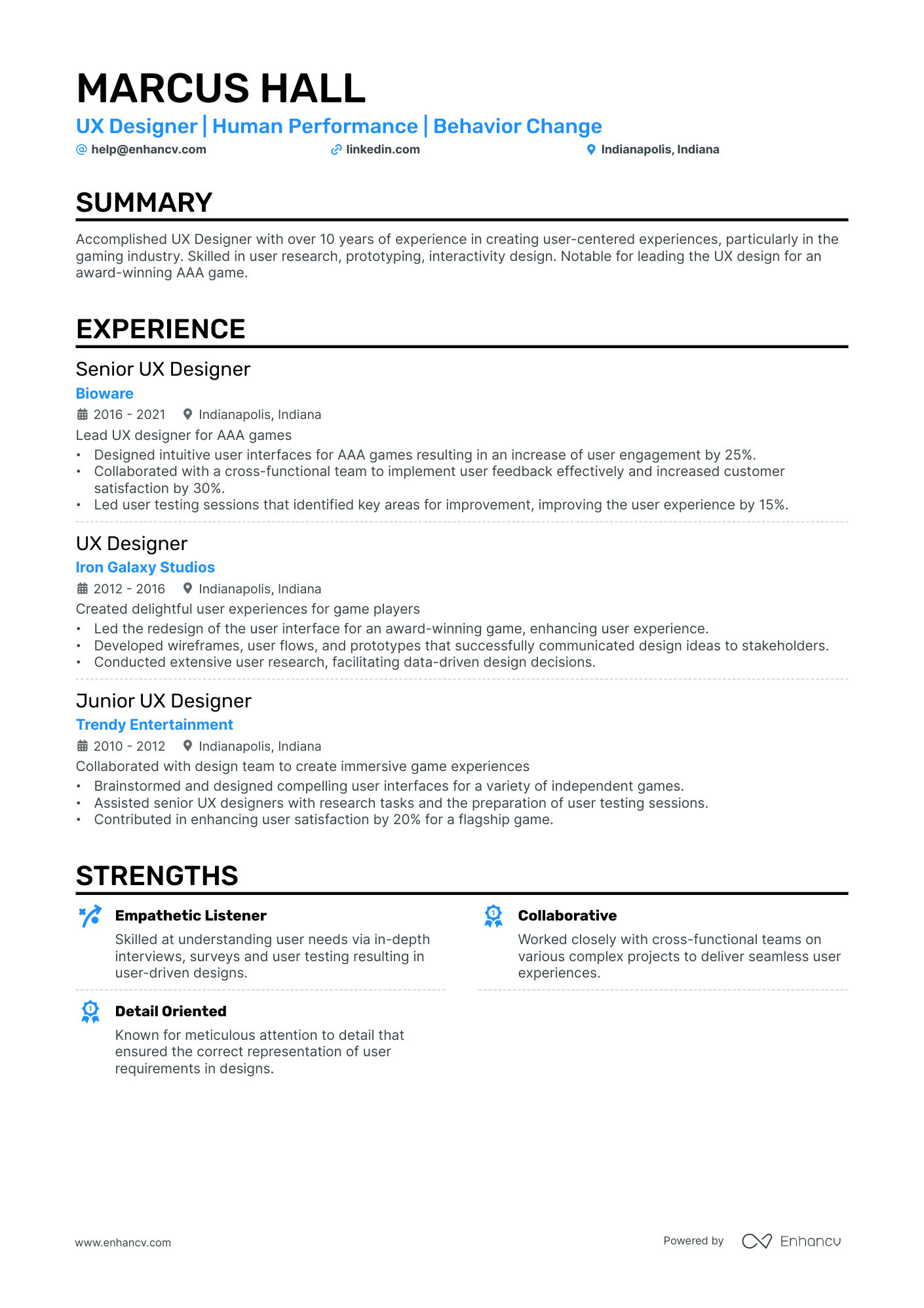 5 Senior UX Designer Resume Examples & Guide for 2024