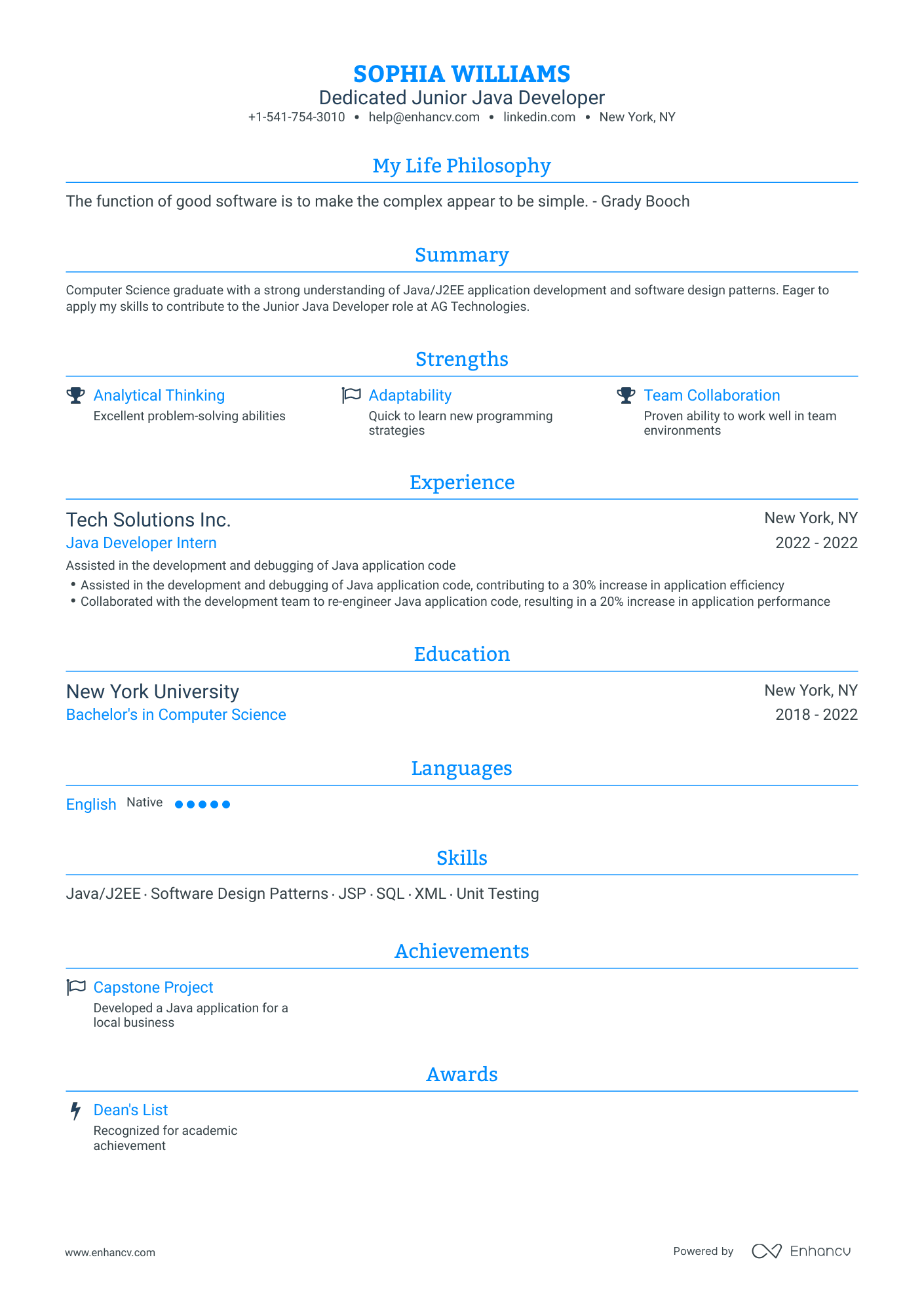 5 Junior Java Developer Resume Examples & Guide for 2024