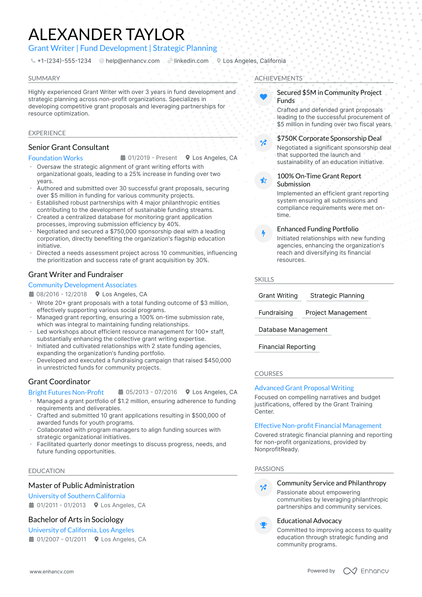 5 Grant Writer Resume Examples & Guide for 2024