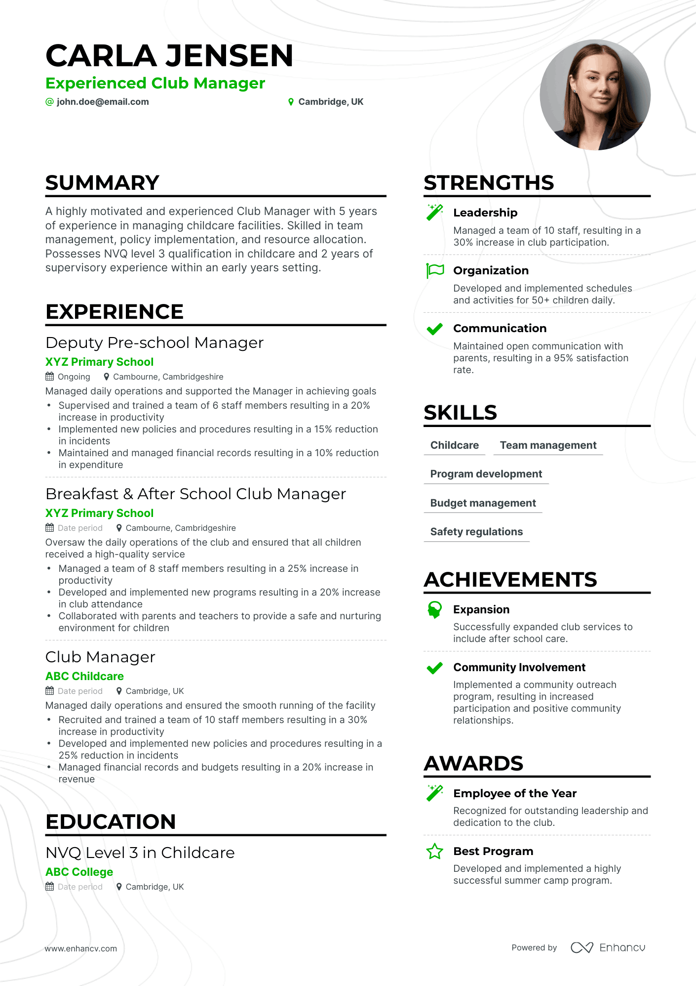 5 Club Manager Resume Examples & Guide for 2024