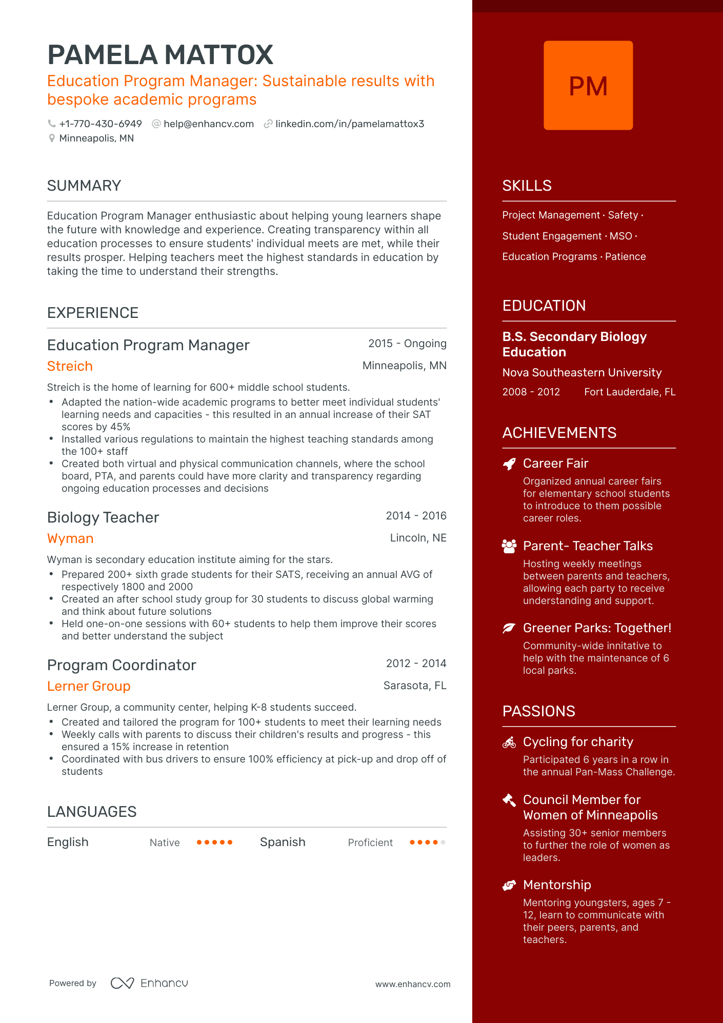5 Education Program Manager Resume Examples & Guide for 2024
