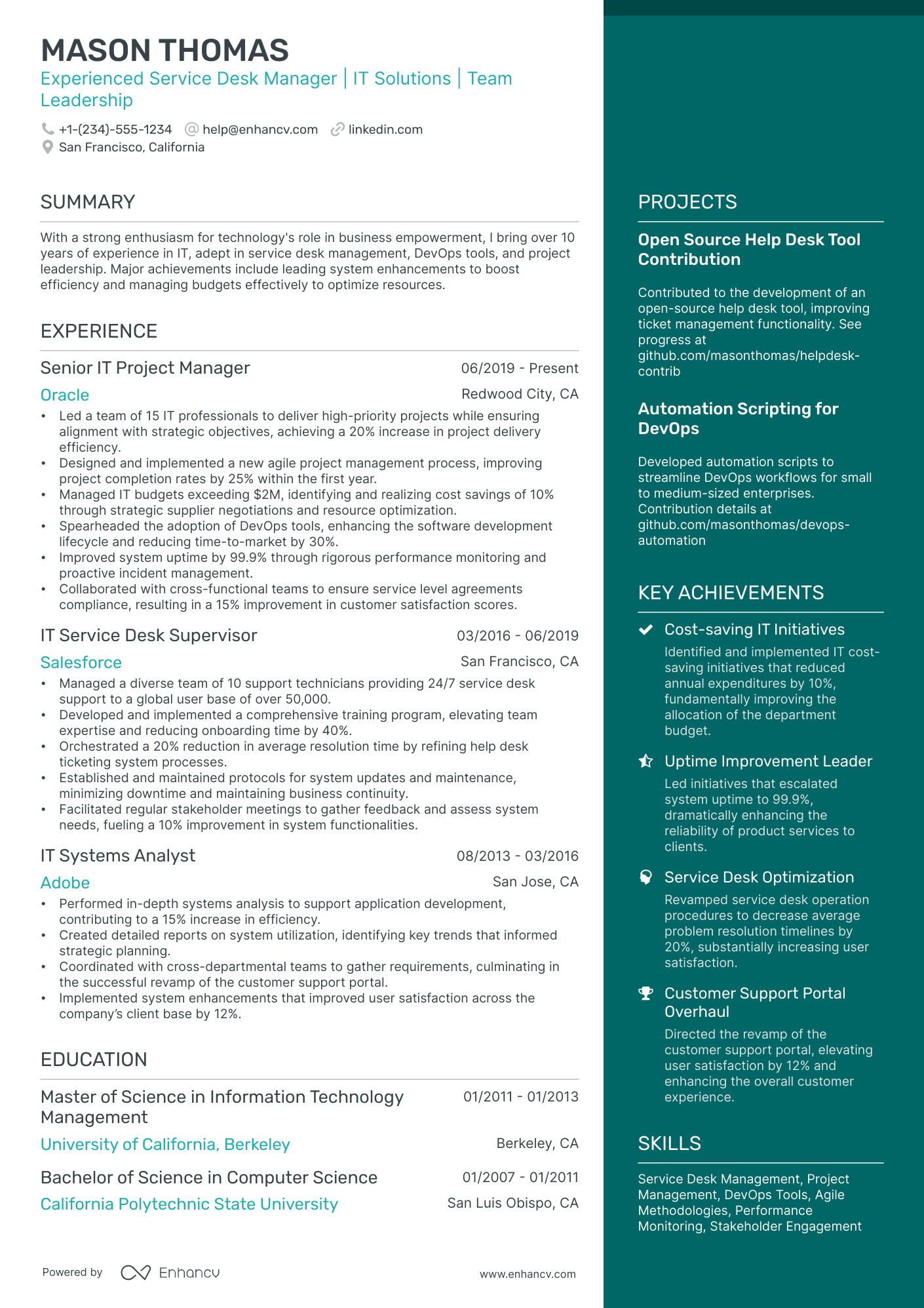 10 Service Desk Manager Resume Examples & Guide for 2026