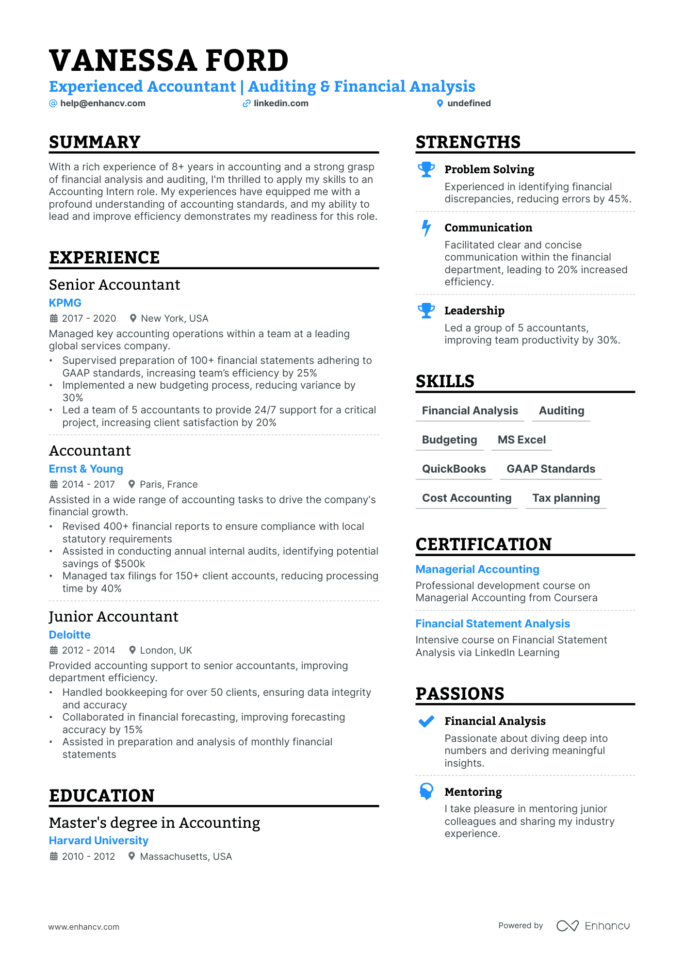 5 Accounting Intern Resume Examples & Guide for 2024