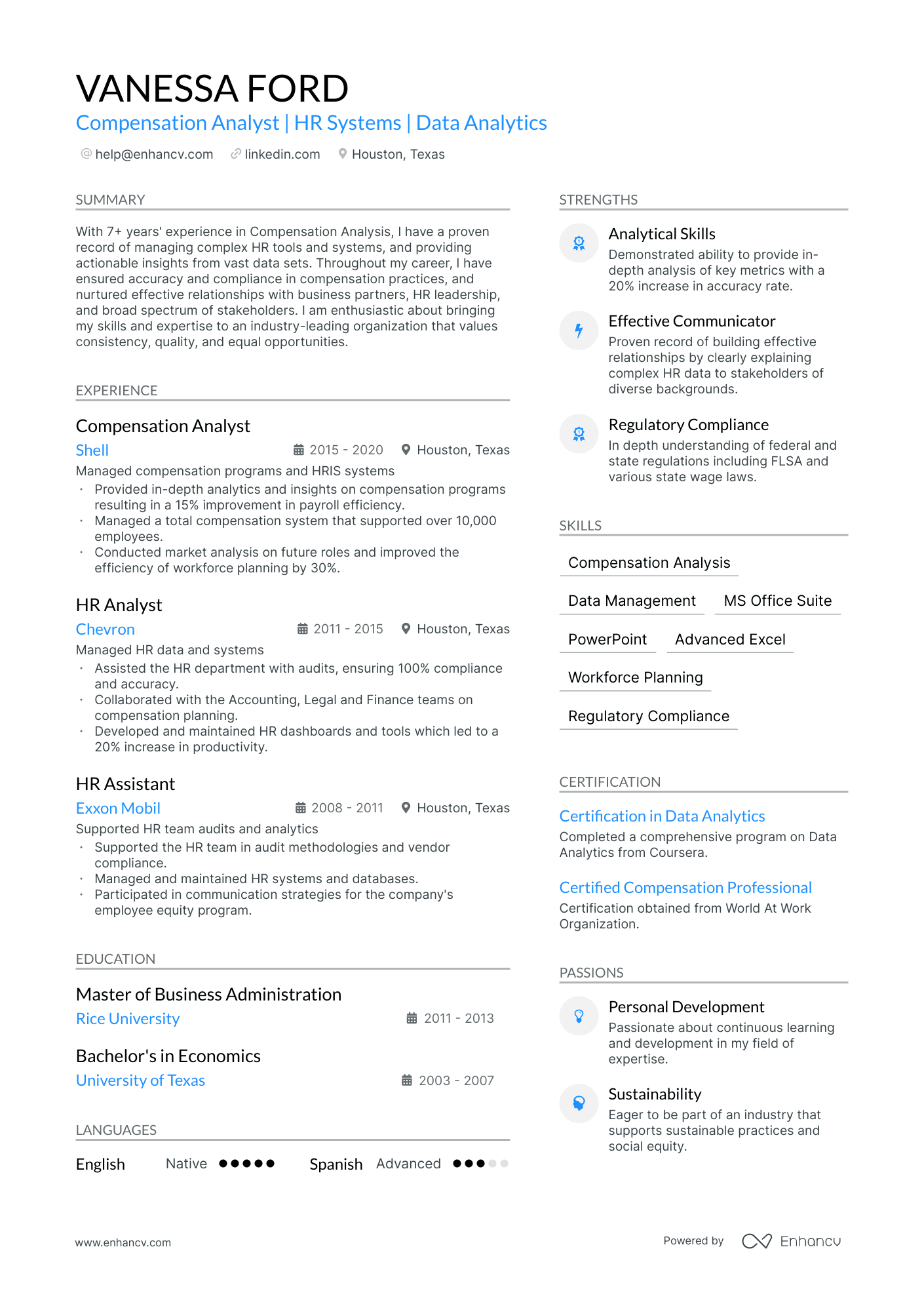 5 Compensation Analyst Resume Examples & Guide for 2024