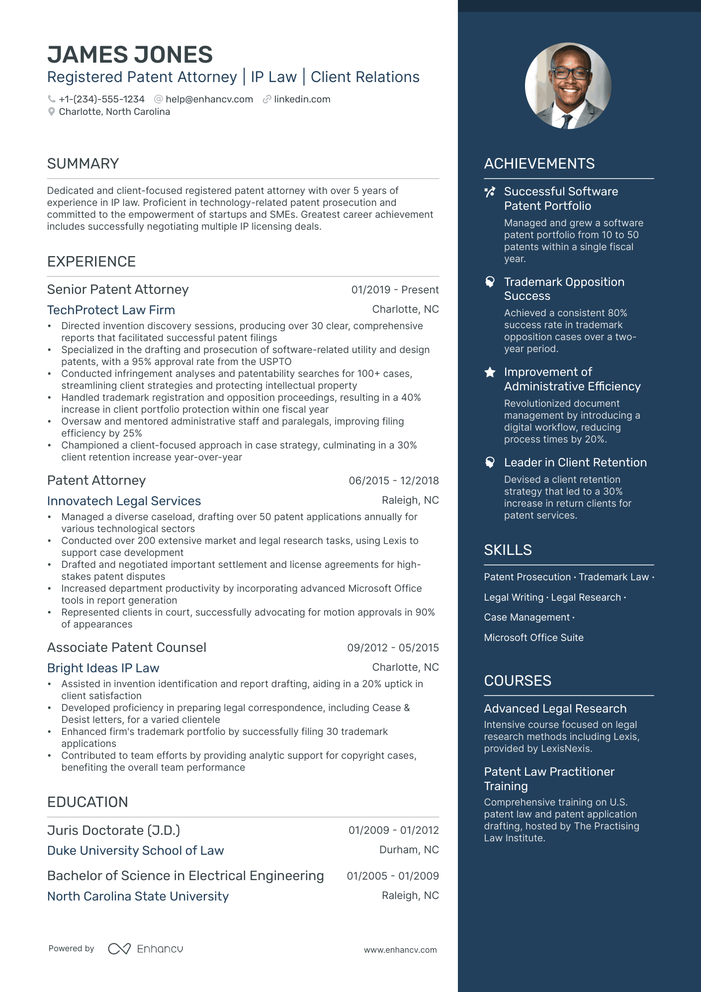 5 Patent Lawyer Resume Examples & Guide for 2024