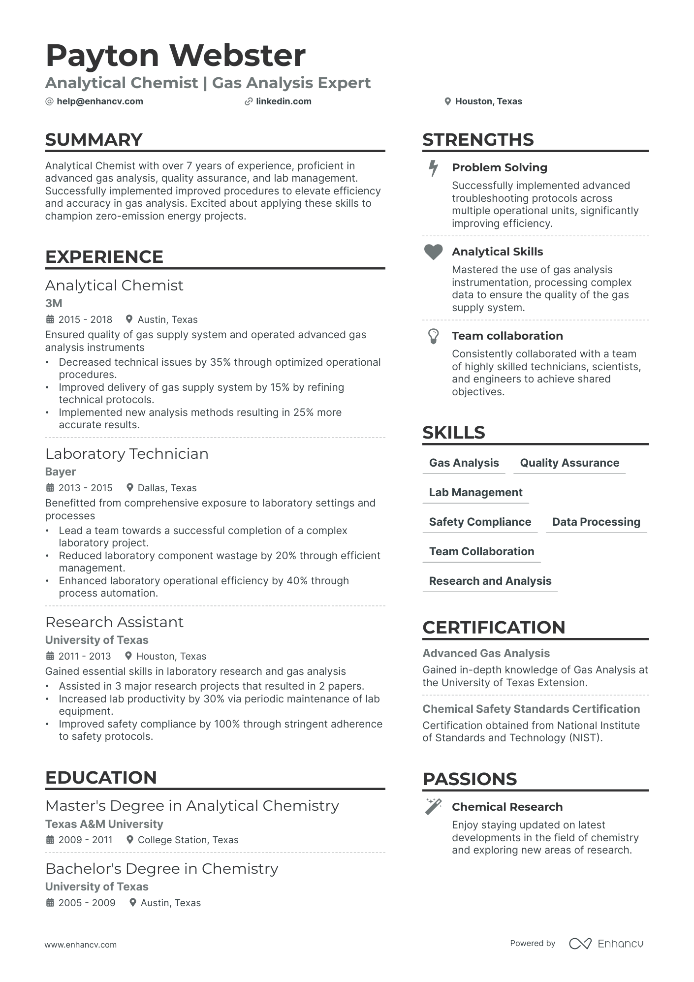 5 Analytical Chemist Resume Examples & Guide for 2024