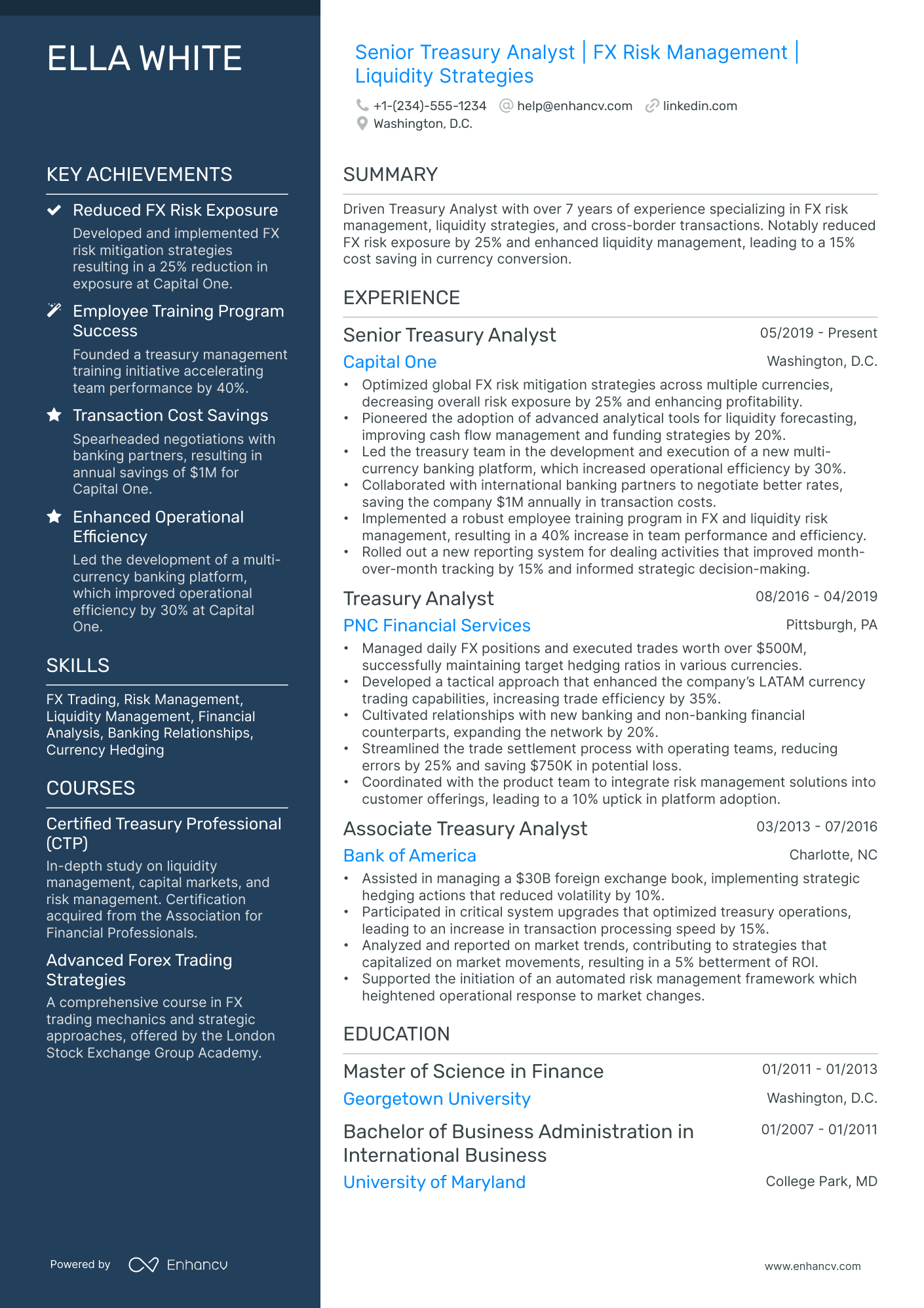 10 Treasury Manager Resume Examples & Guide for 2026