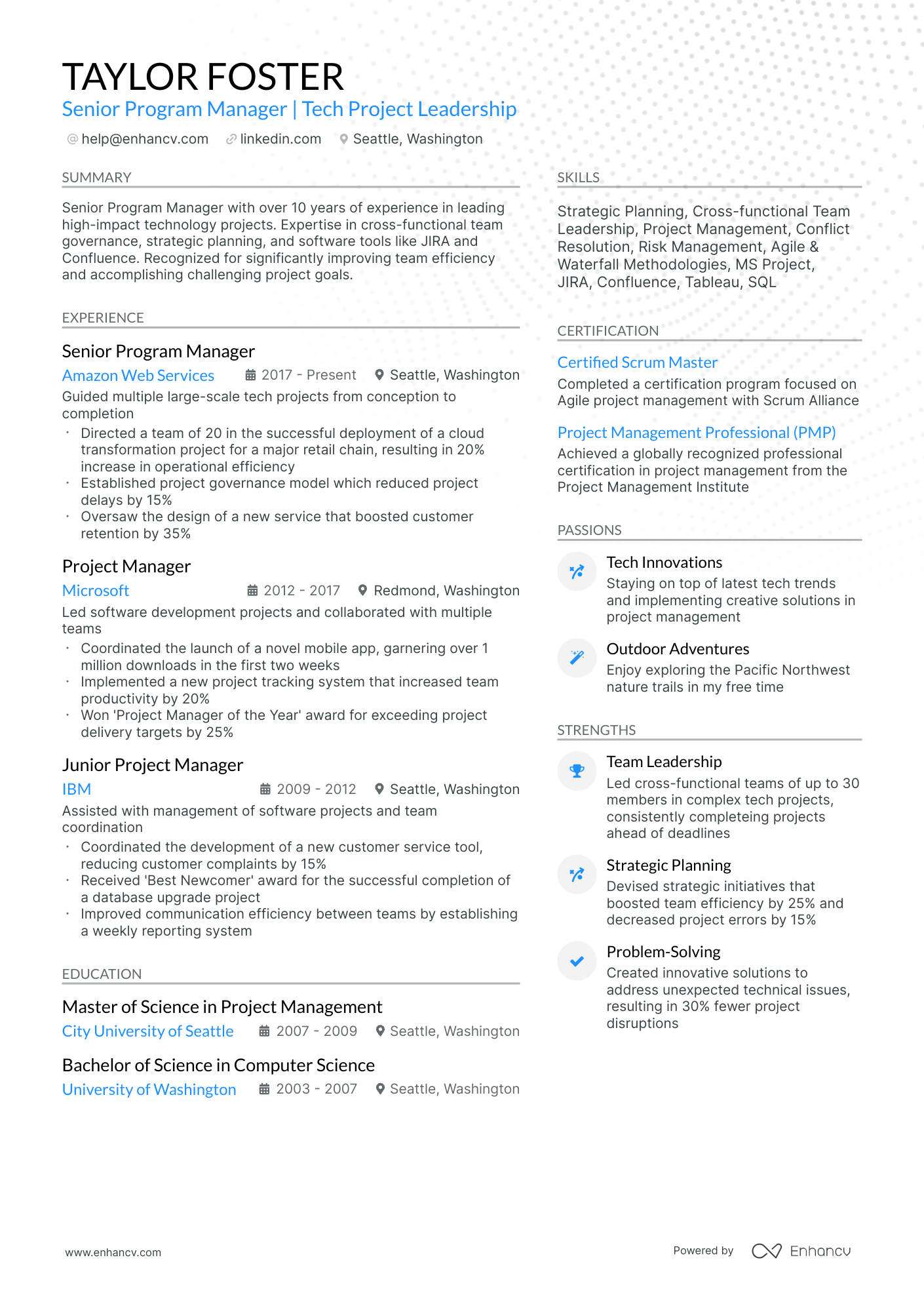 10 Senior Program Manager Resume Examples & Guide for 2025