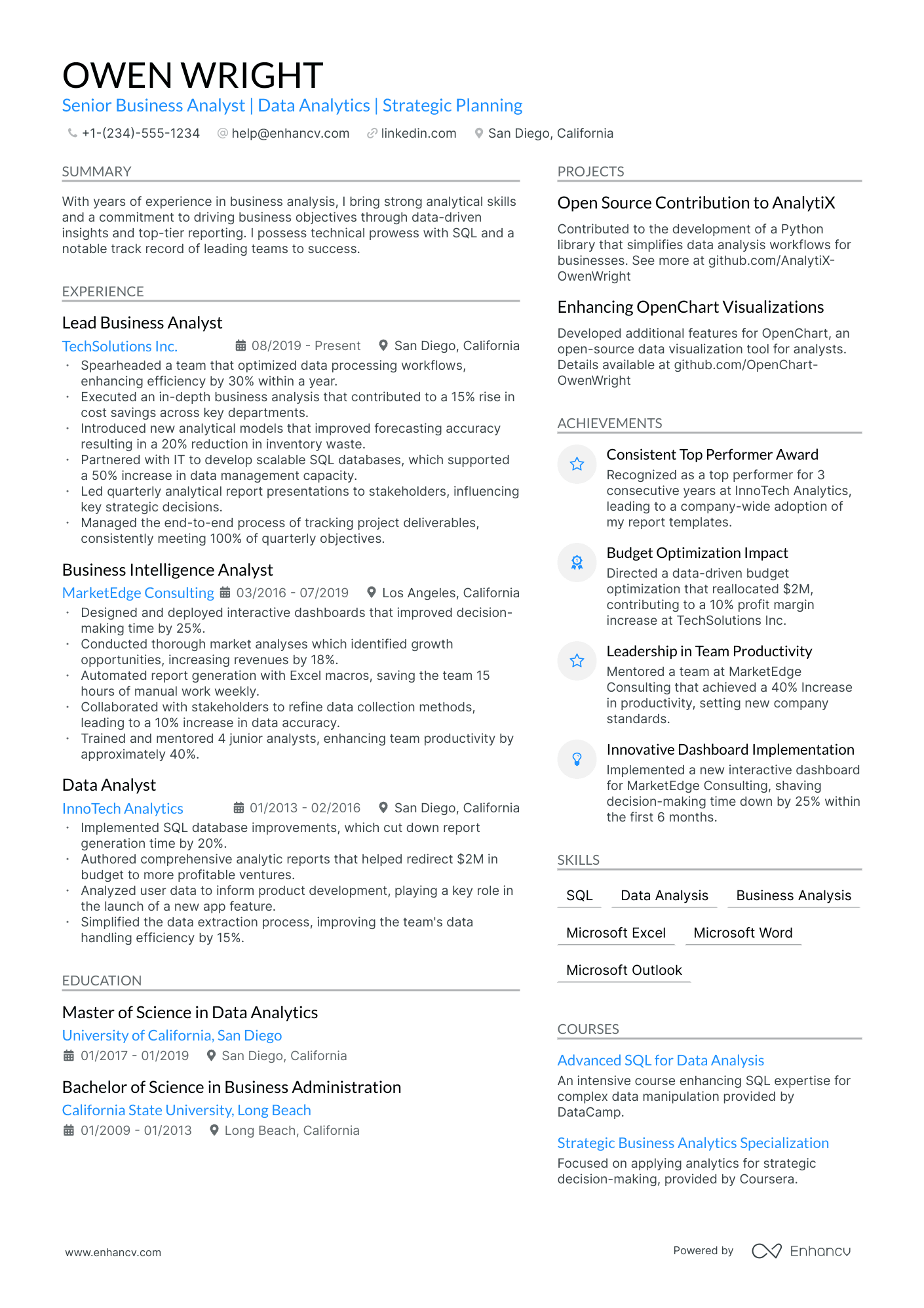 5 Excel Data Analyst Resume Examples & Guide for 2024