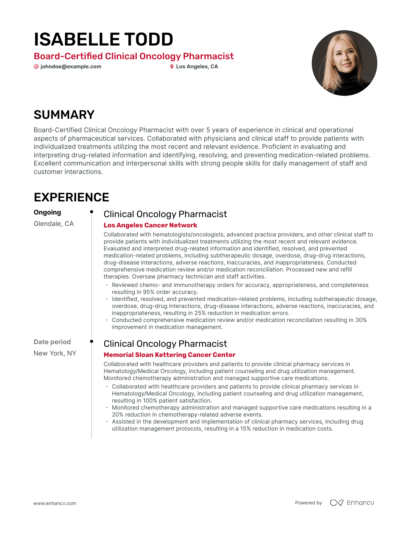 5 Clinical Pharmacist Resume Examples & Guide for 2023