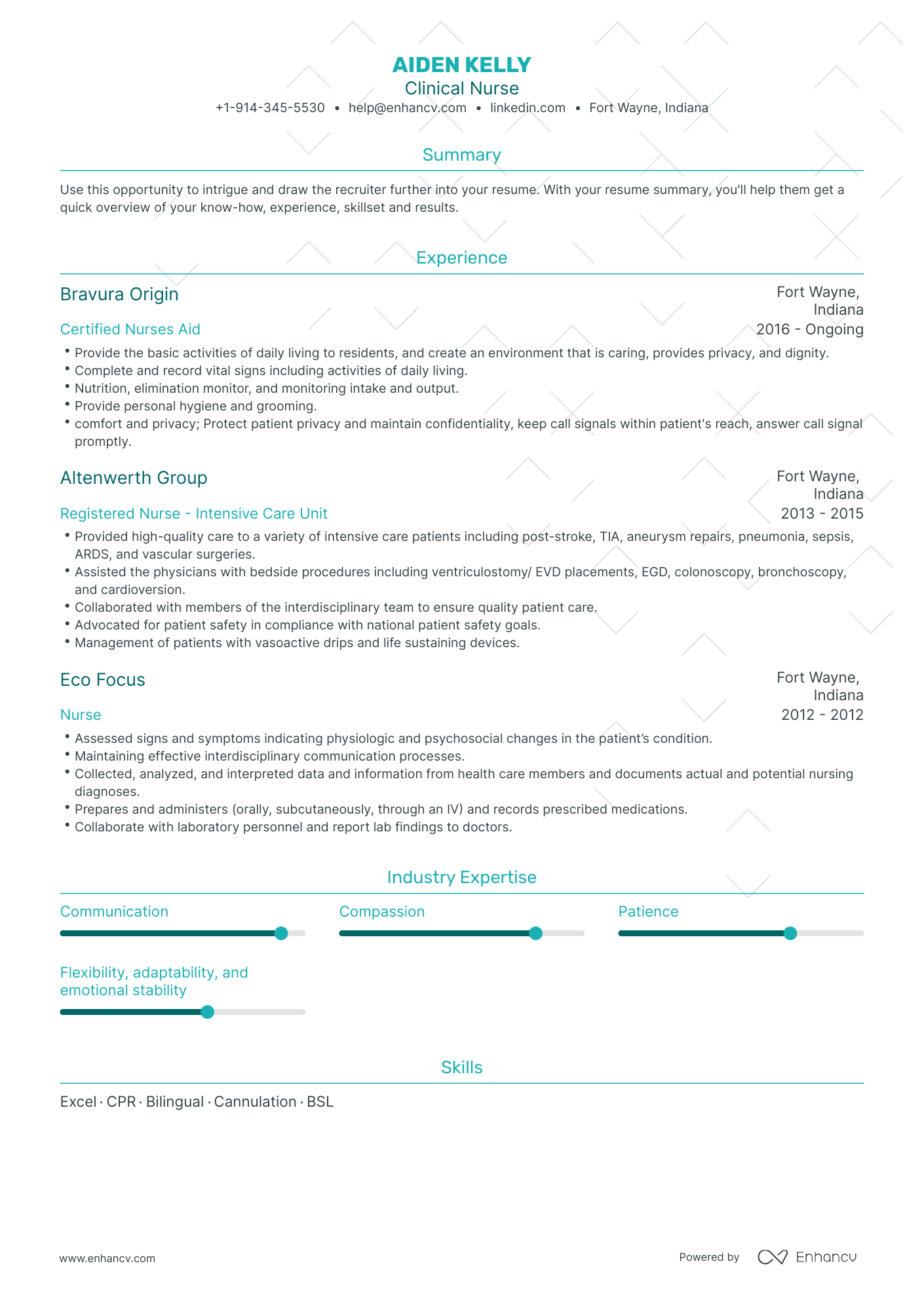 Clinical Nurse Resume Examples & Guide for 2023 (Layout, Skills ...