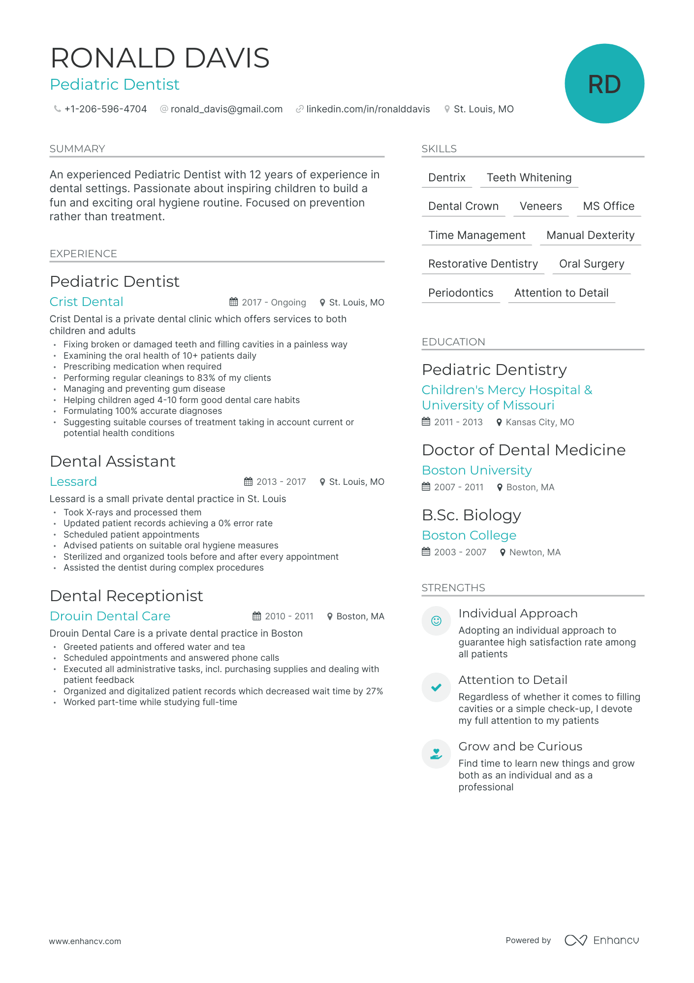 5 Pediatric Dentist Resume Examples & Guide for 2024