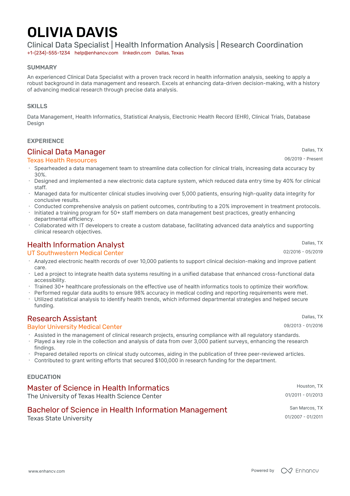 10 Clinical Data Analyst Resume Examples & Guide for 2026