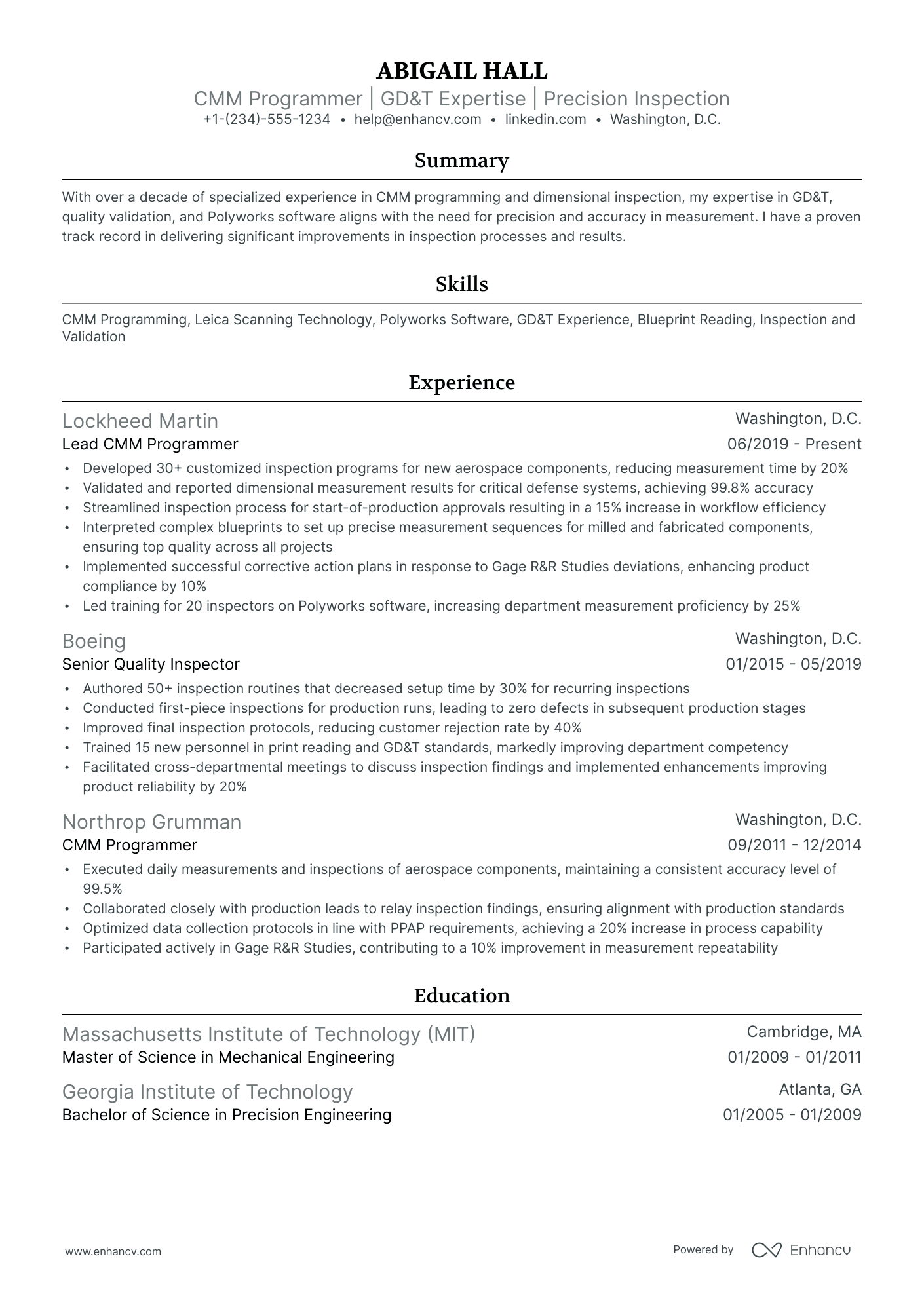 10 CMM Programmer Resume Examples & Guide for 2026