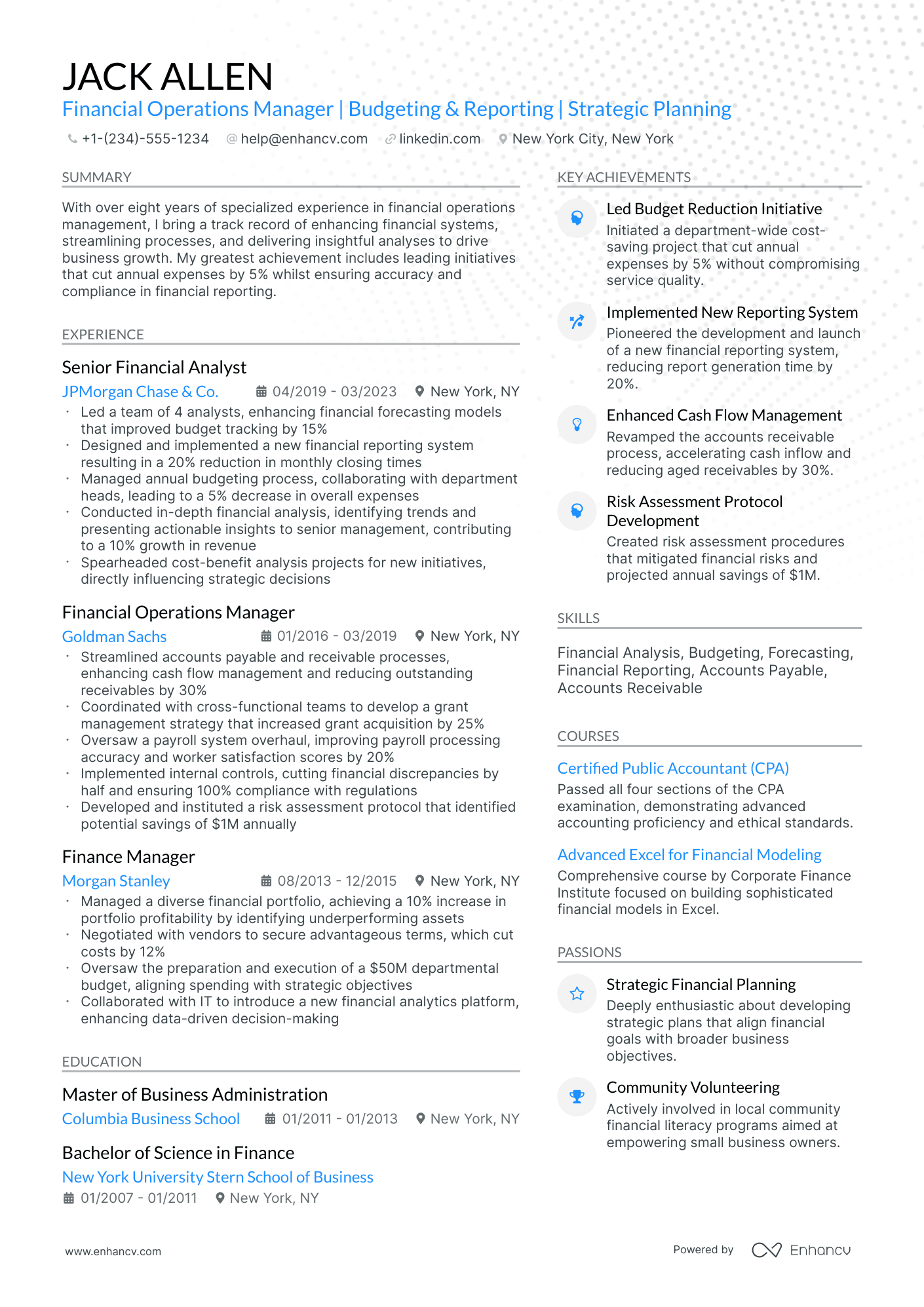 10 Financial Operations Manager Resume Examples & Guide for 2026