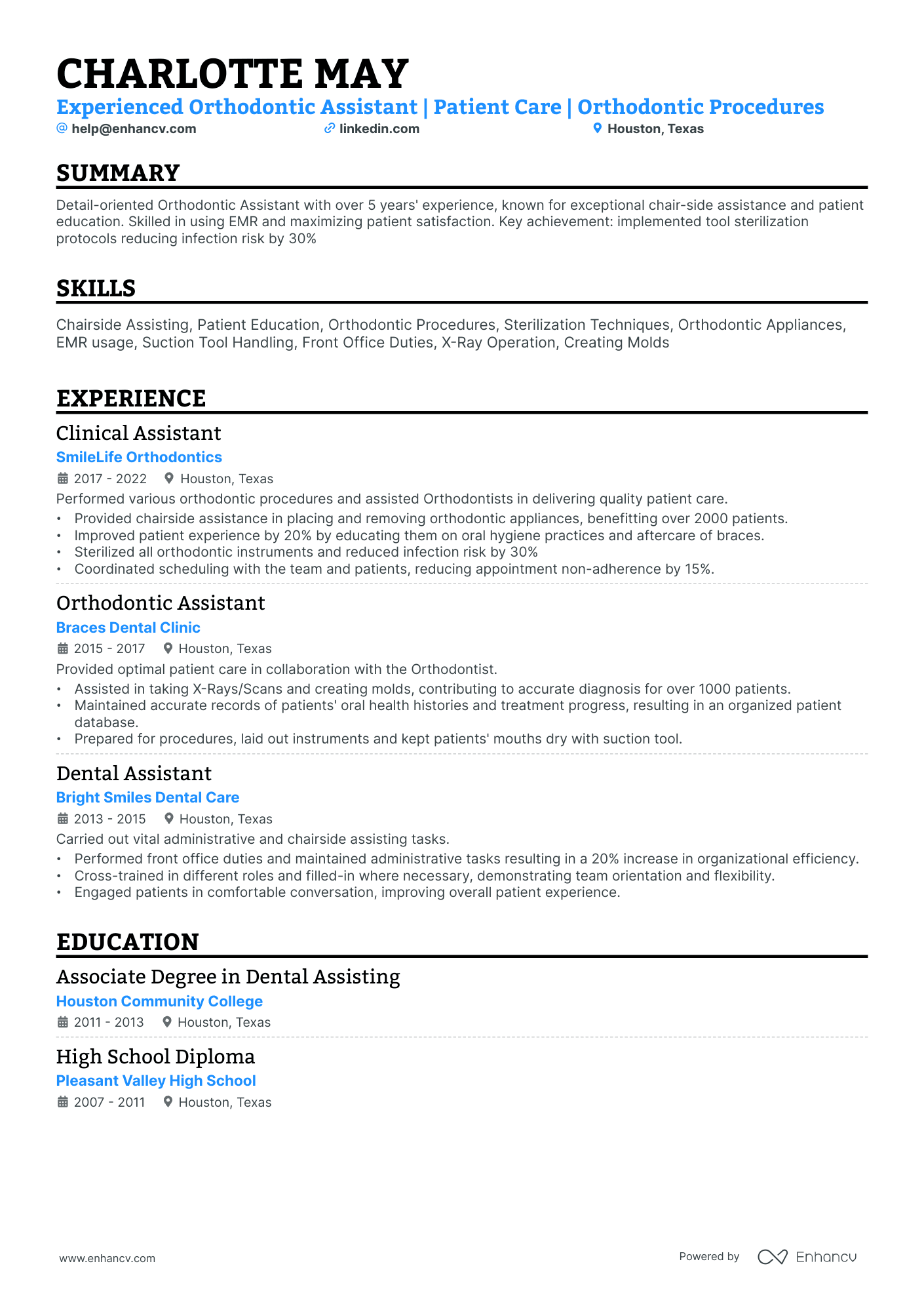 10 Orthodontic Dental Assistant Resume Examples & Guide for 2026