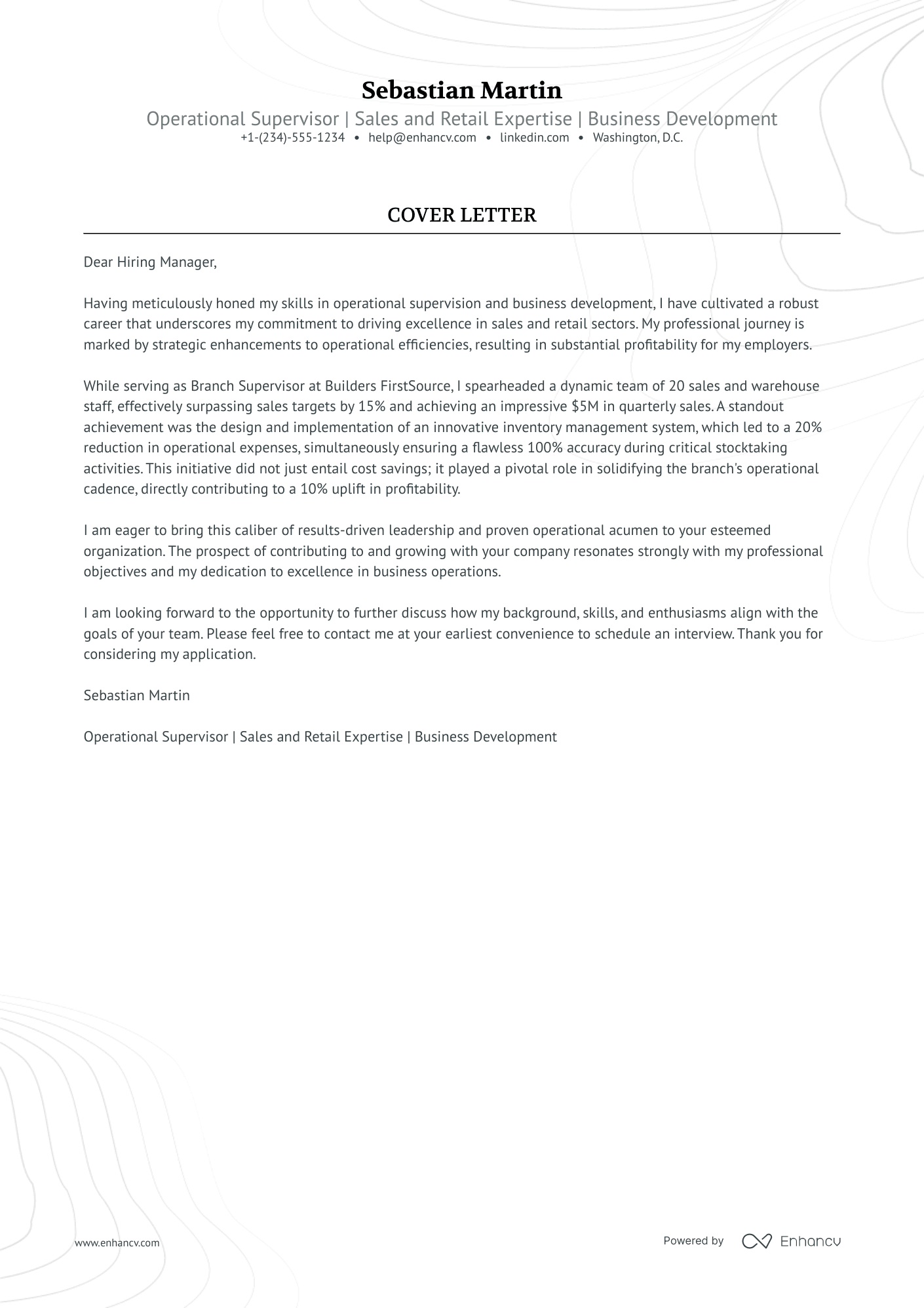 21 Professional Operations Manager Cover Letter Examples and Template ...