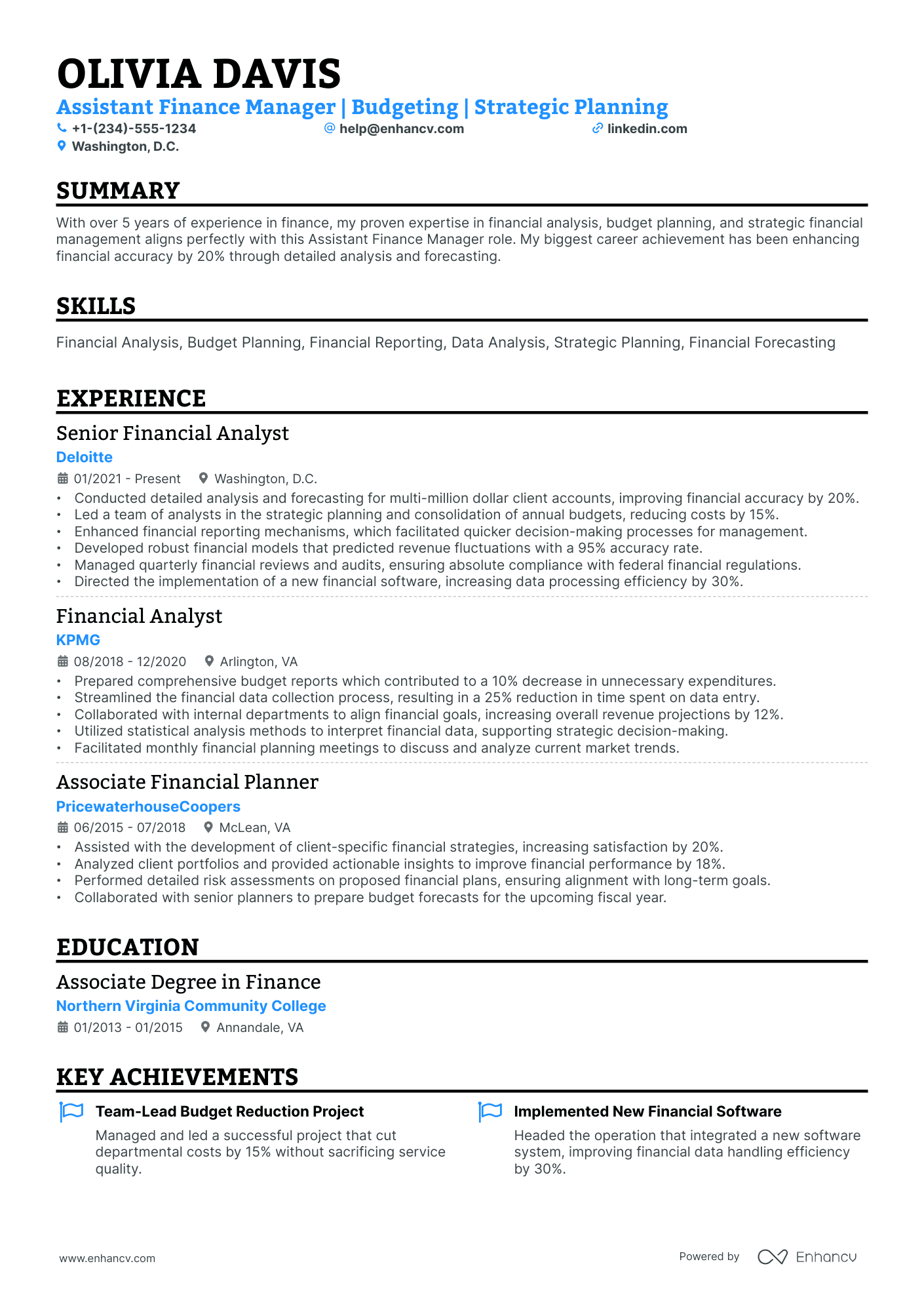 10 Assistant Finance Manager Resume Examples & Guide for 2026