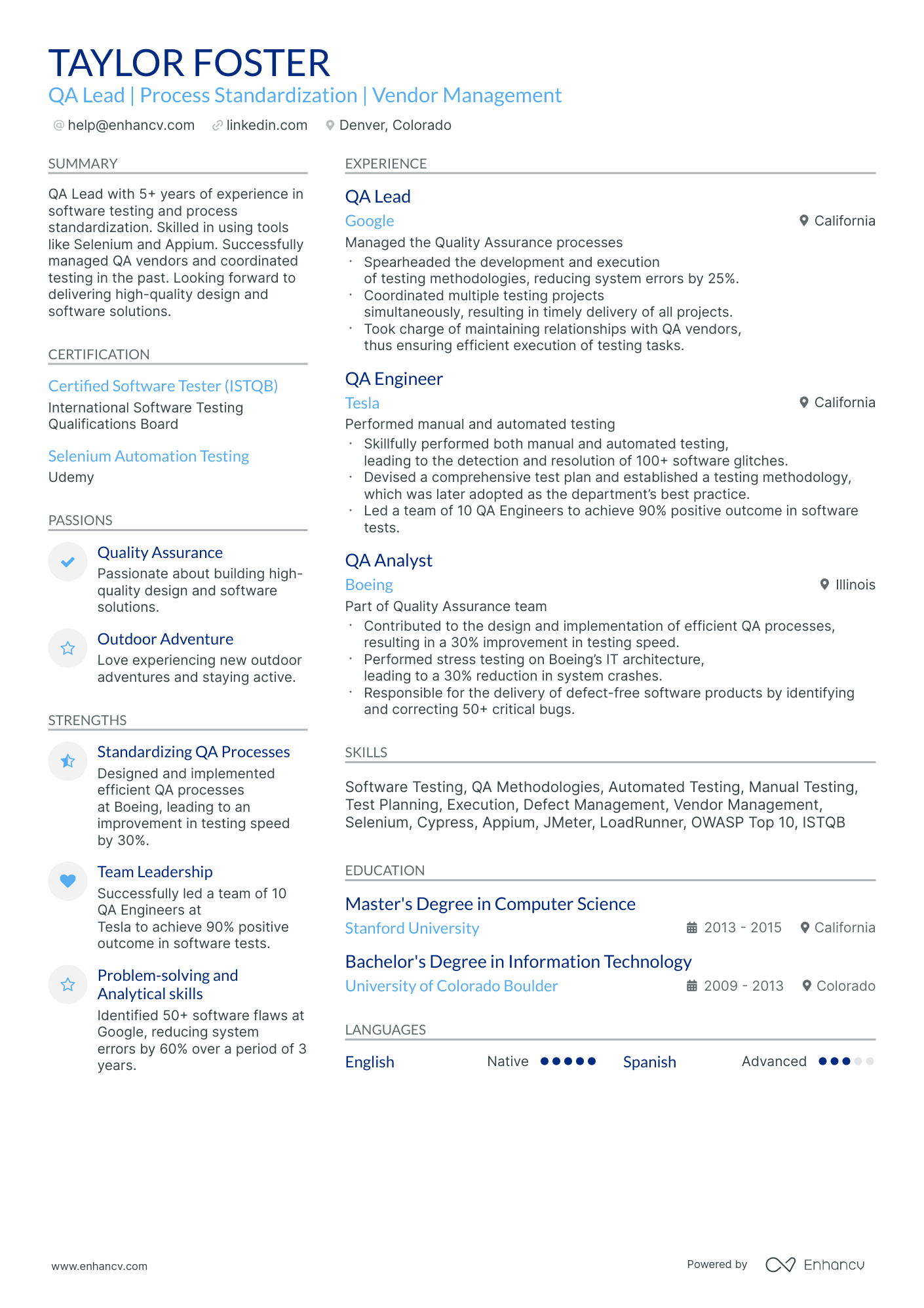 10 QA Lead Resume Examples & Guide for 2025