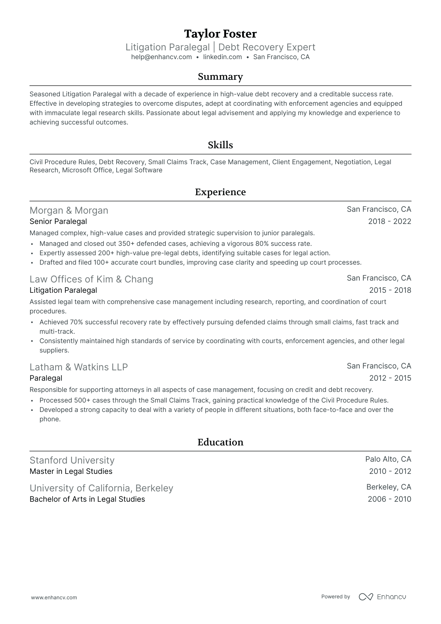 10 Litigation Paralegal Resume Examples & Guide for 2026