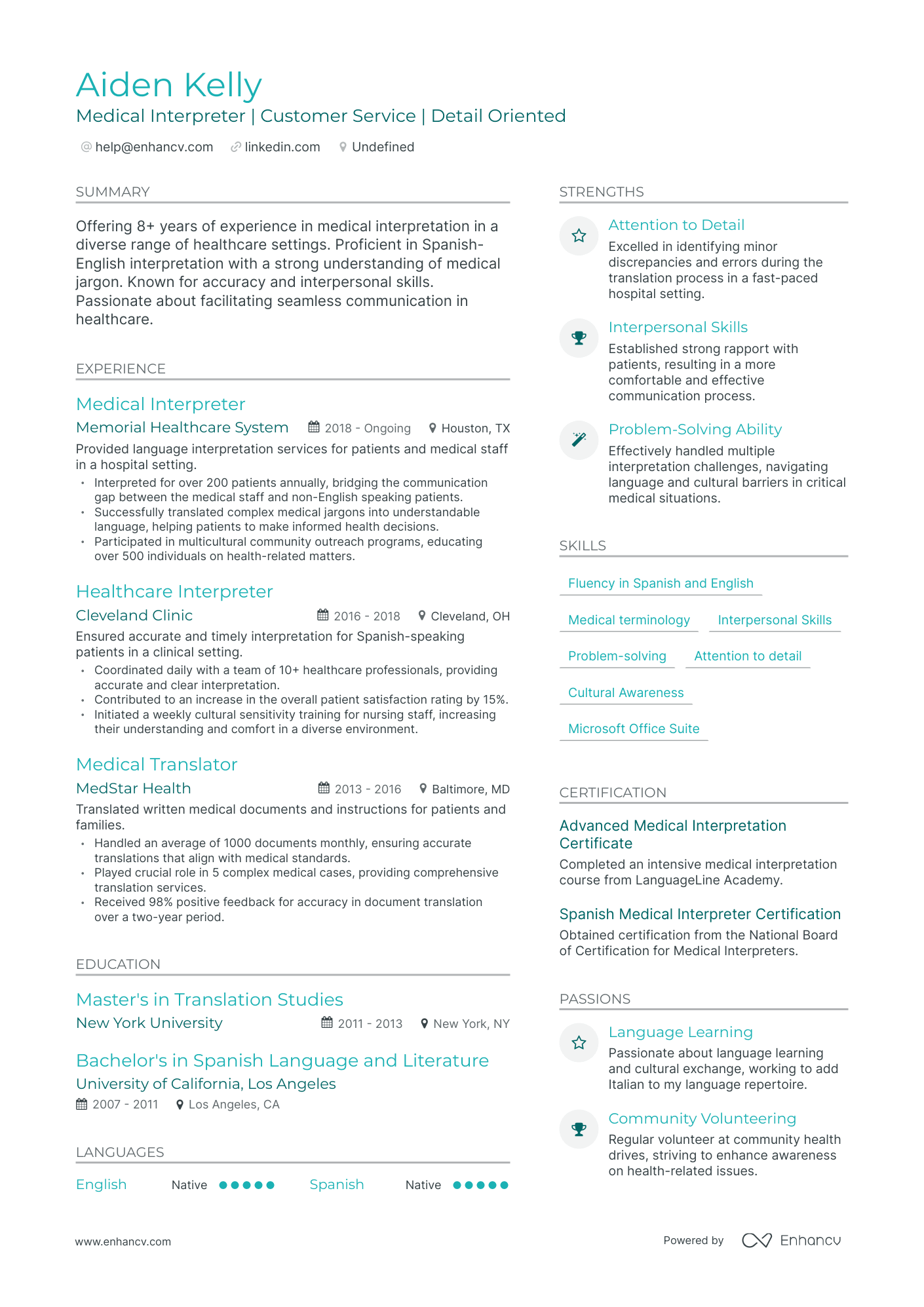 5 Medical Interpreter Resume Examples & Guide for 2023