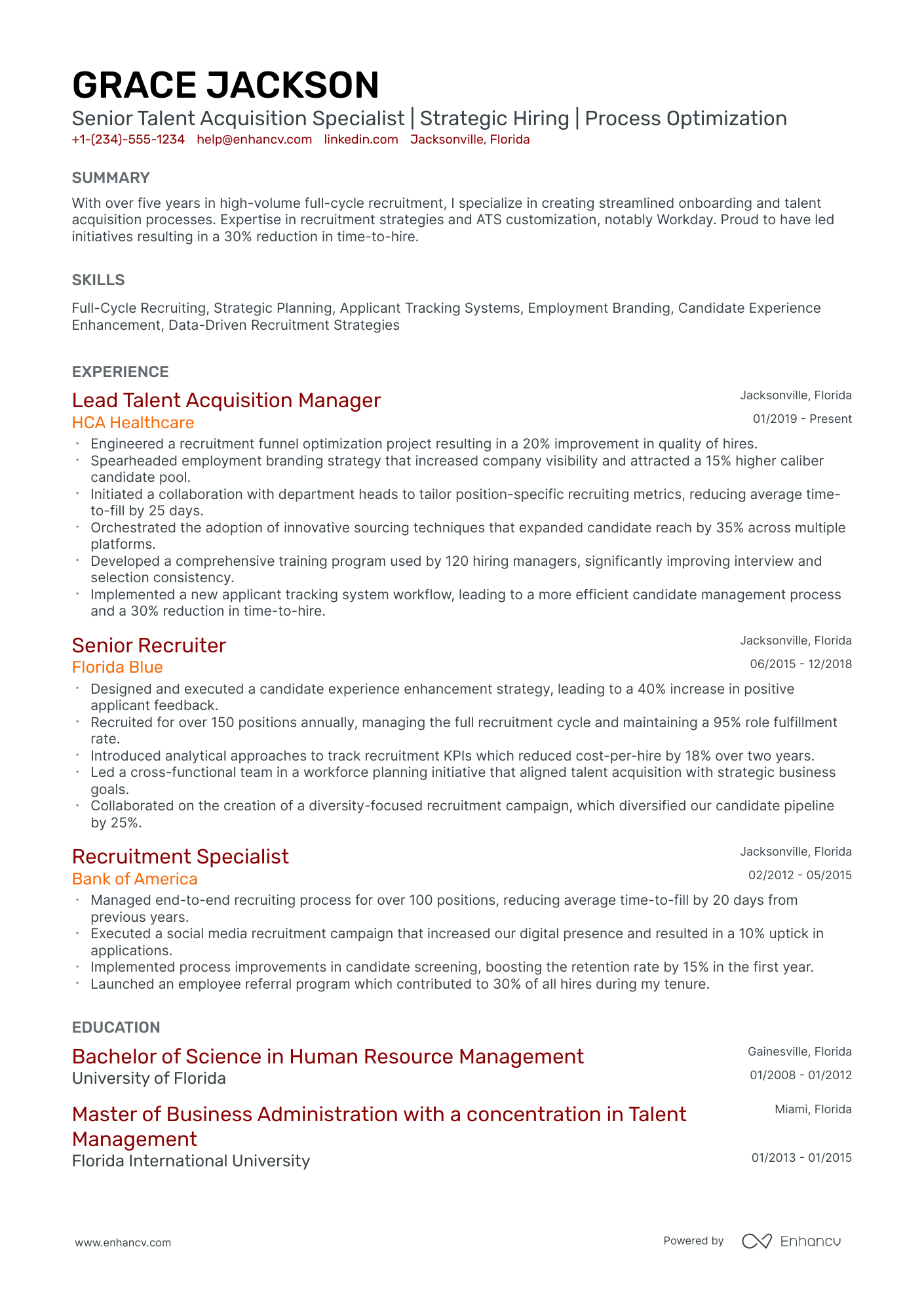 10 Recruitment Manager Resume Examples & Guide for 2026