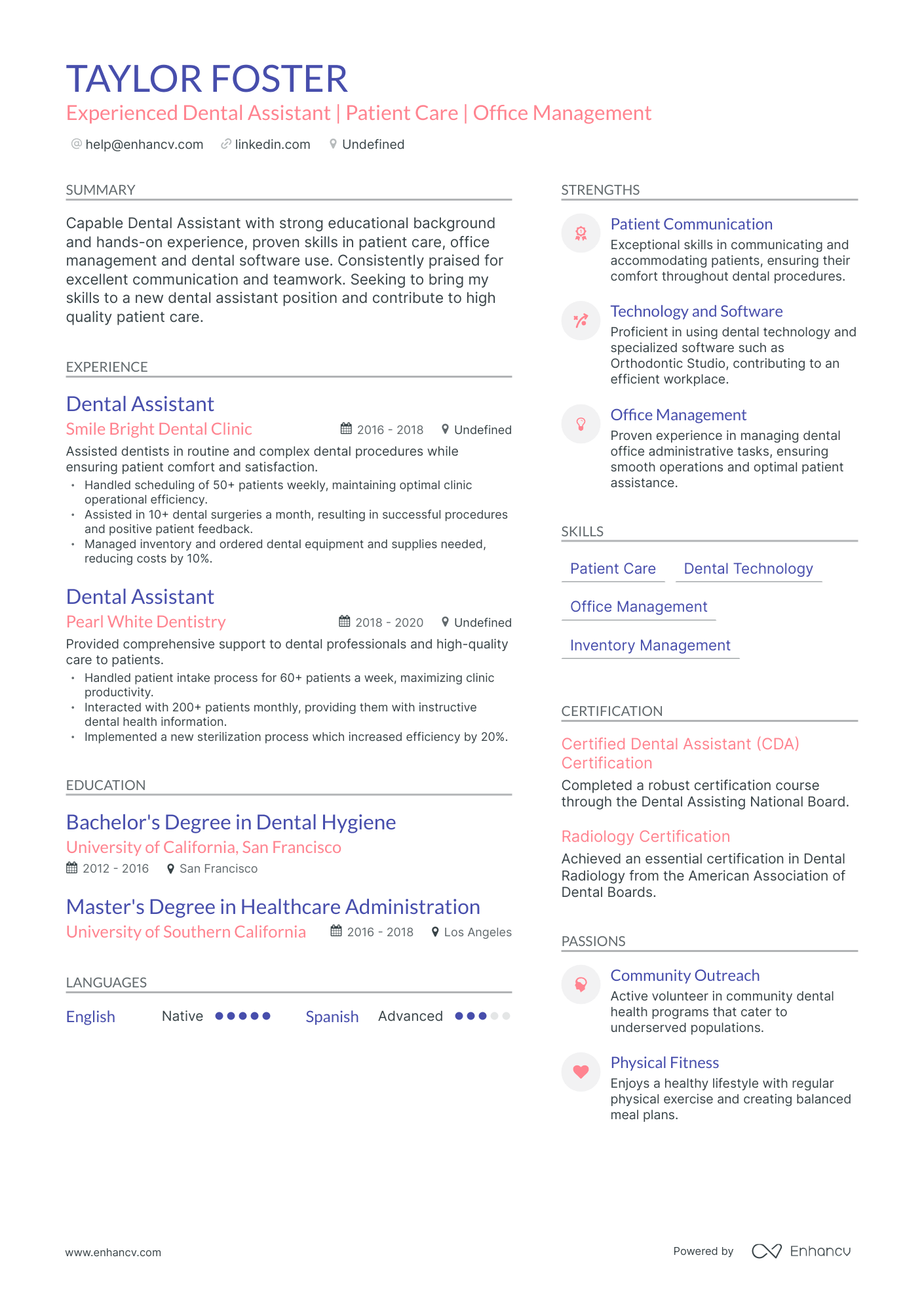 5 Entry Level Dental Assistant Resume Examples & Guide for 2024