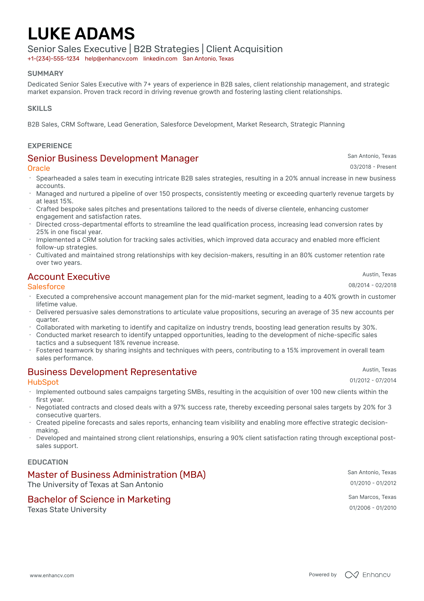 10 Senior Sales Executive Resume Examples & Guide for 2026