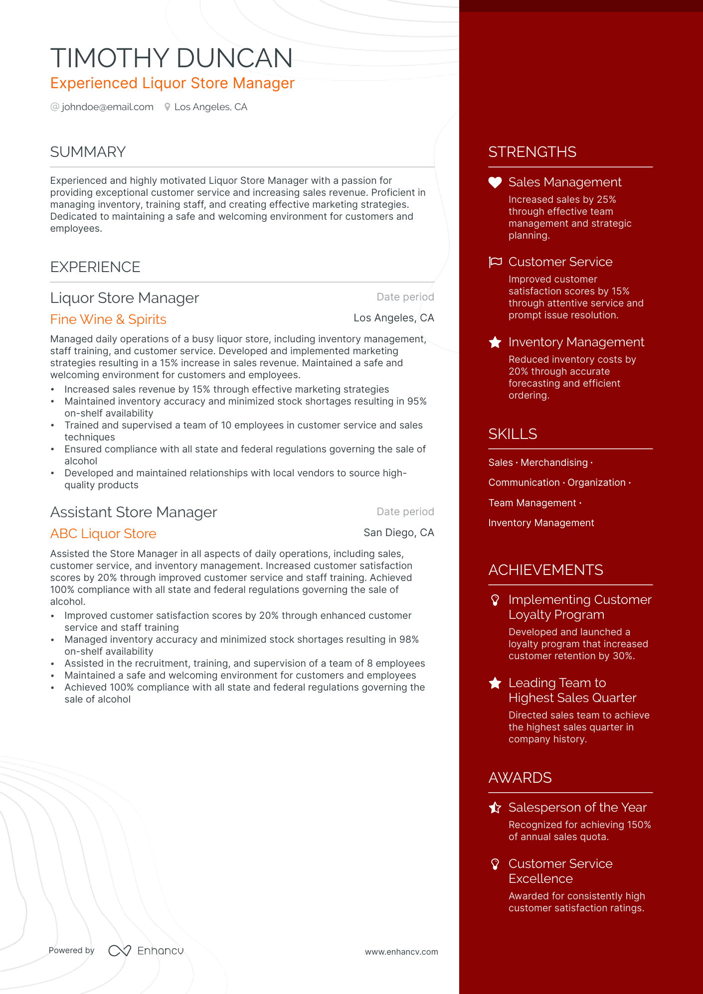 8 Store Manager Resume Examples & Guide for 2024