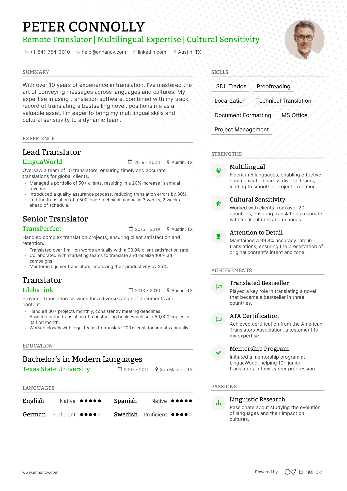 5 Translator Resume Examples & Guide for 2024