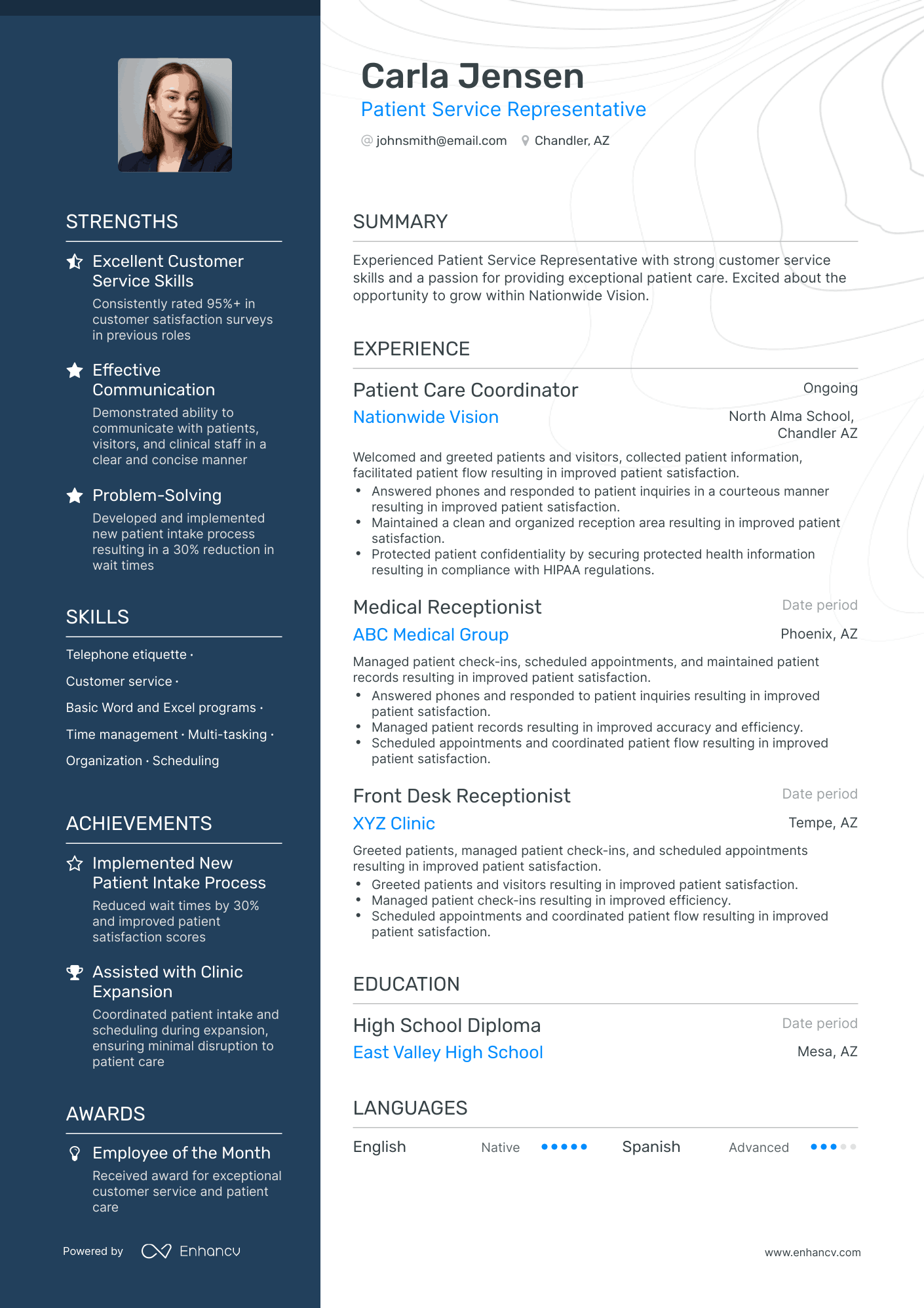 5 Patient Service Representative Resume Examples & Guide for 2023