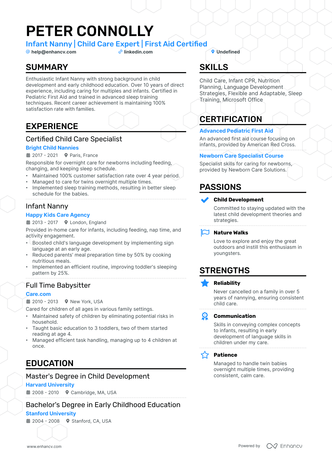 10 Infant Nanny Resume Examples & Guide for 2026