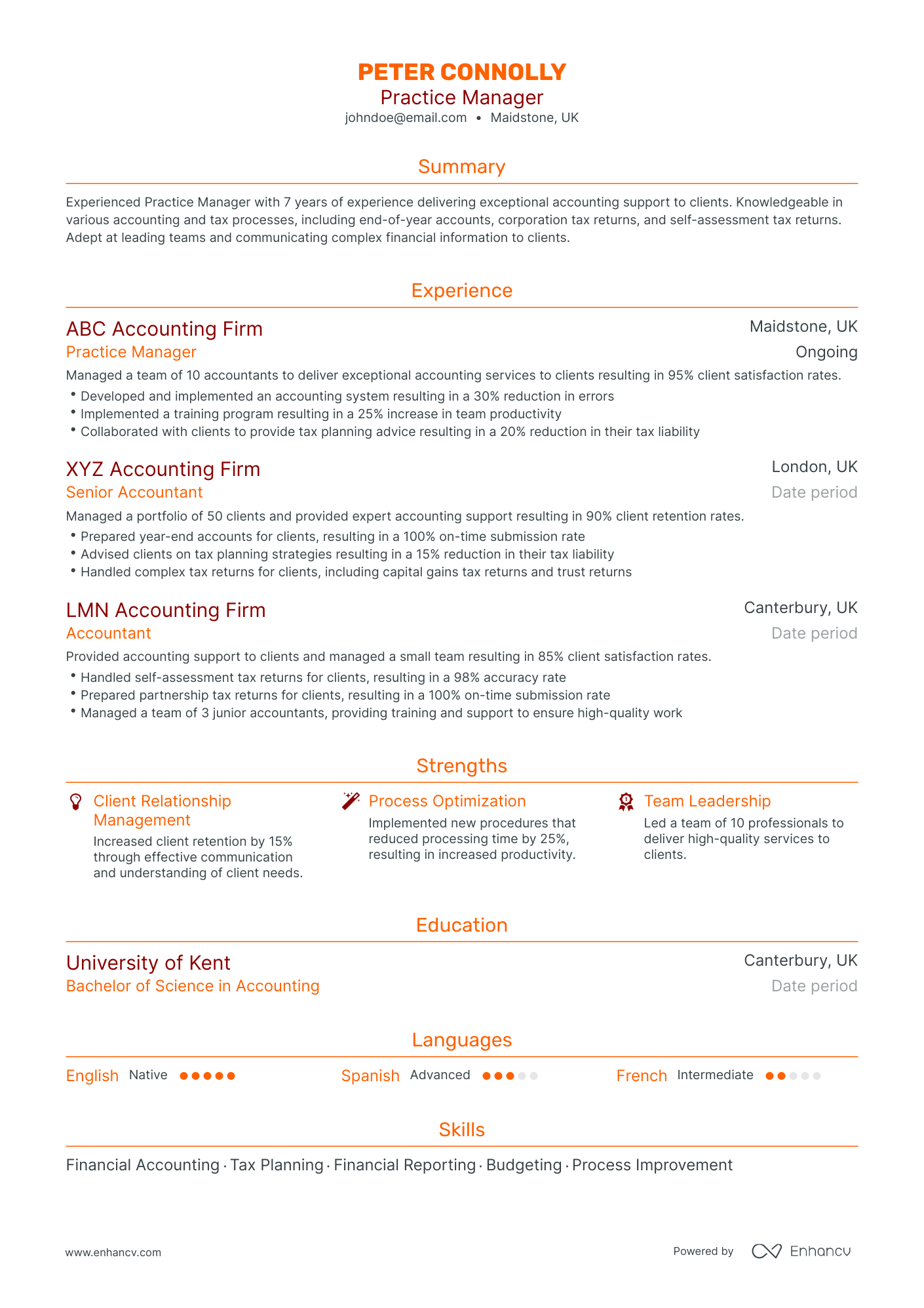 5 Practice Manager Resume Examples & Guide for 2024
