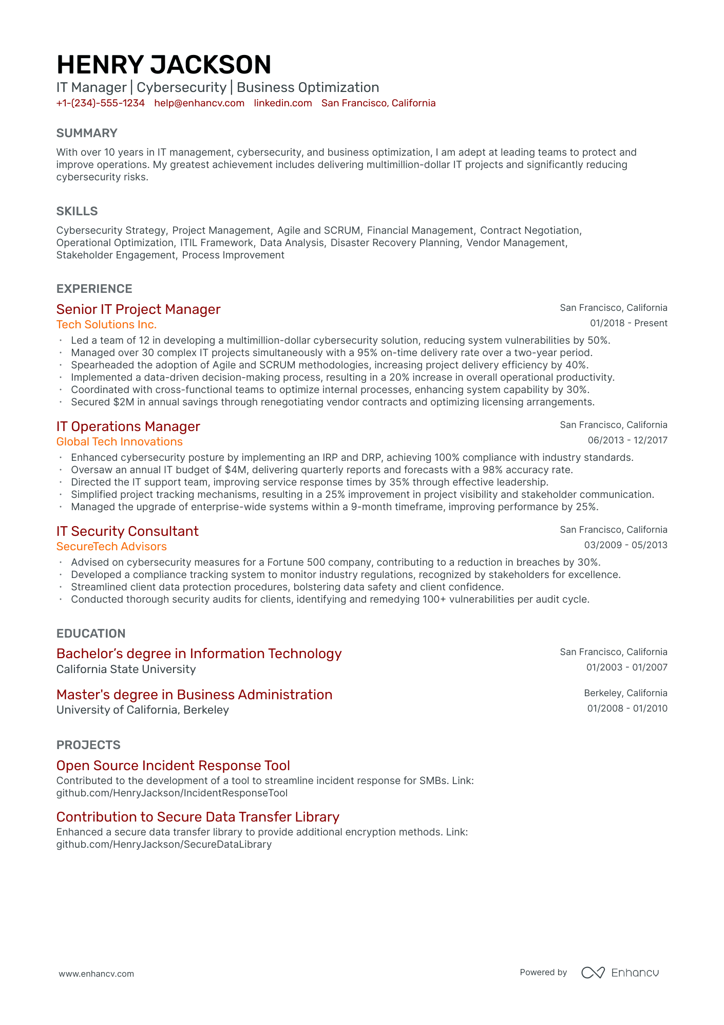 5 Technology Manager Resume Examples & Guide for 2024