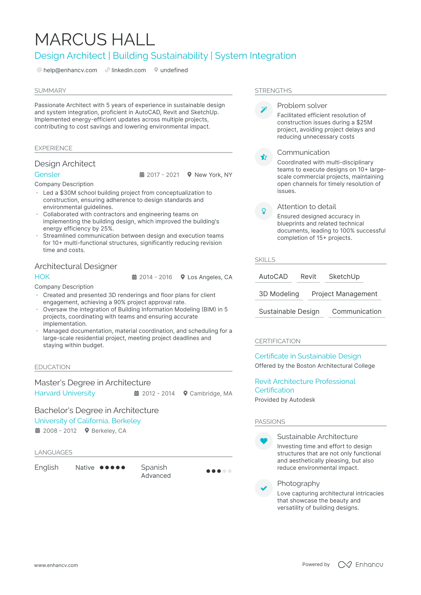 5 Architecture Intern Resume Examples & Guide for 2024