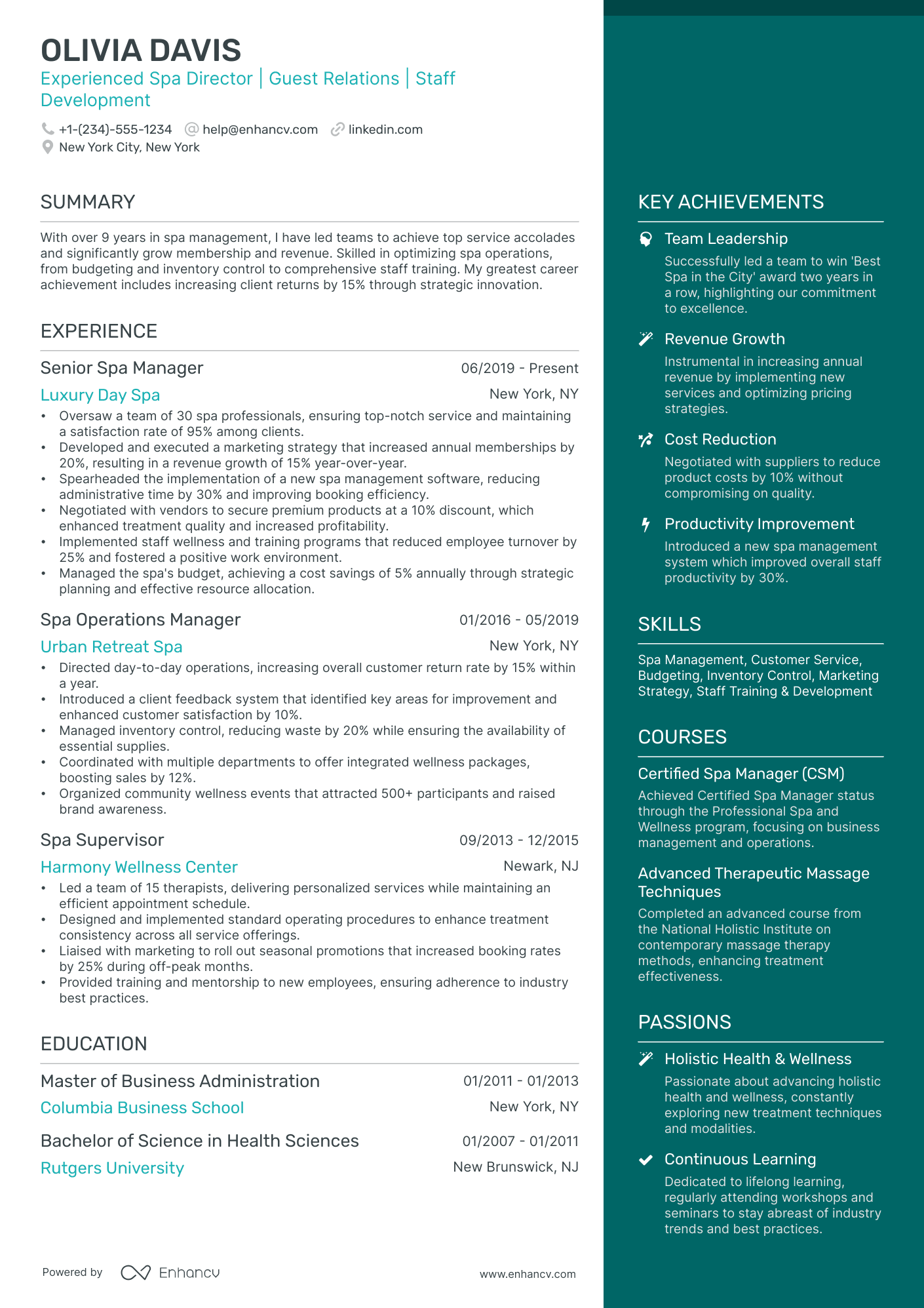 10 Spa Director Resume Examples & Guide for 2026