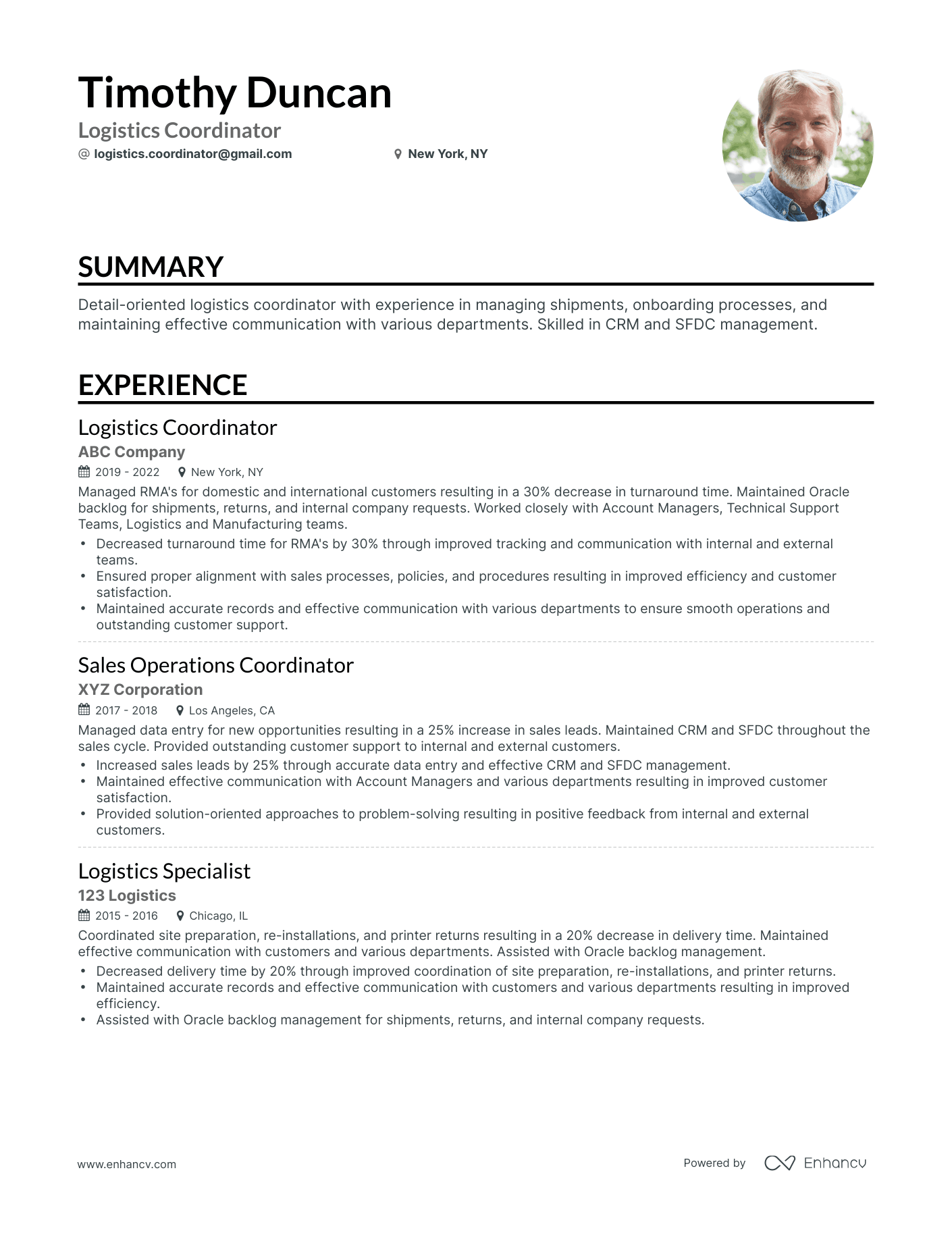 5 Logistics Coordinator Resume Examples & Guide for 2023