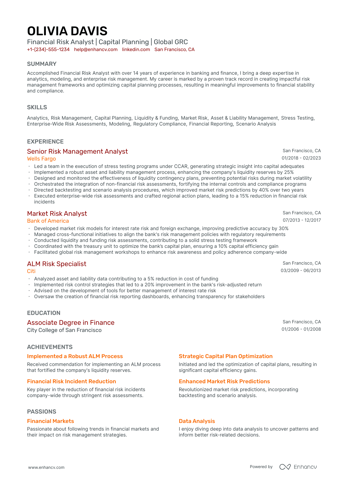 5 Financial Risk Analyst Resume Examples & Guide for 2024