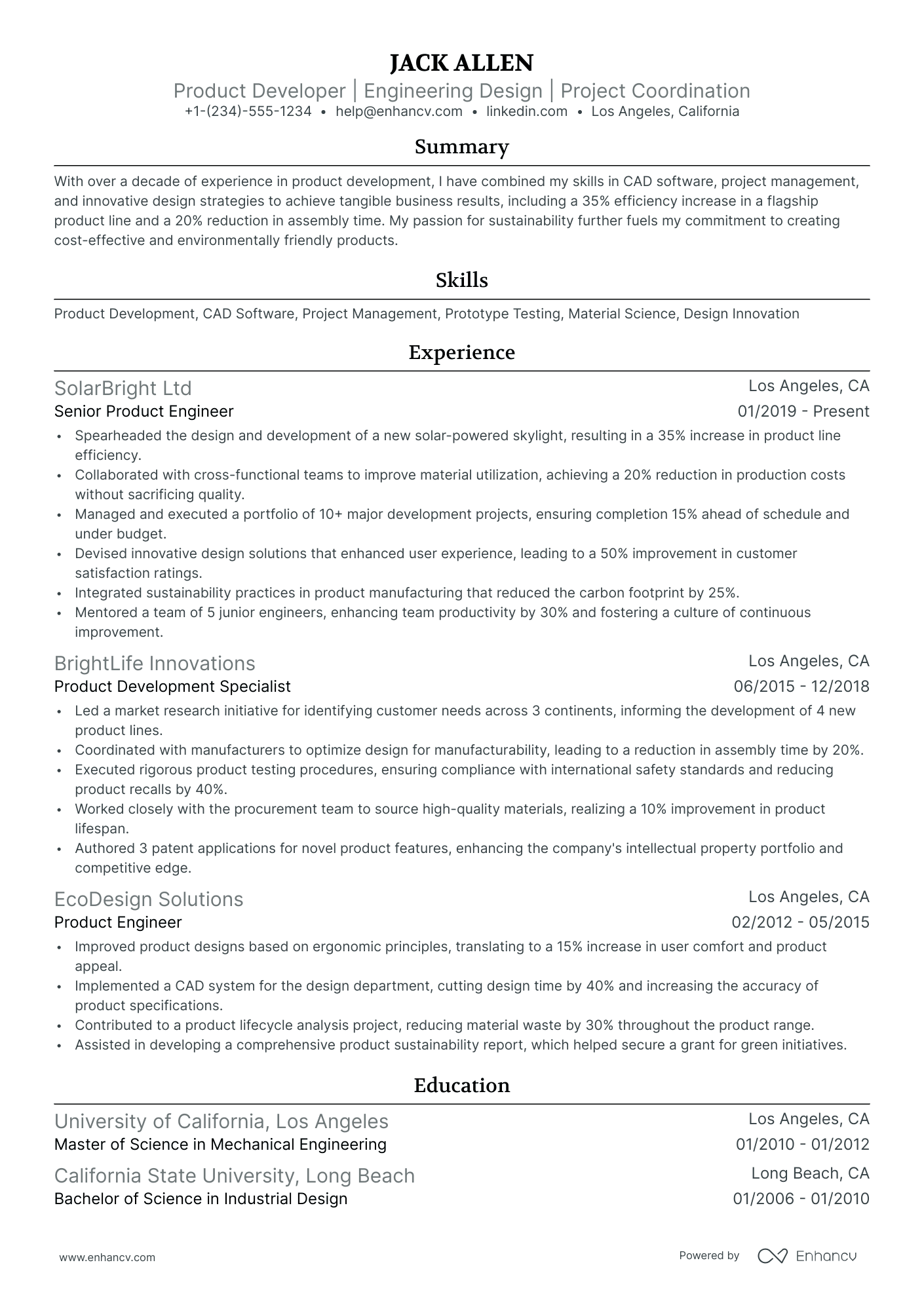 10 Product Developer Resume Examples & Guide for 2025