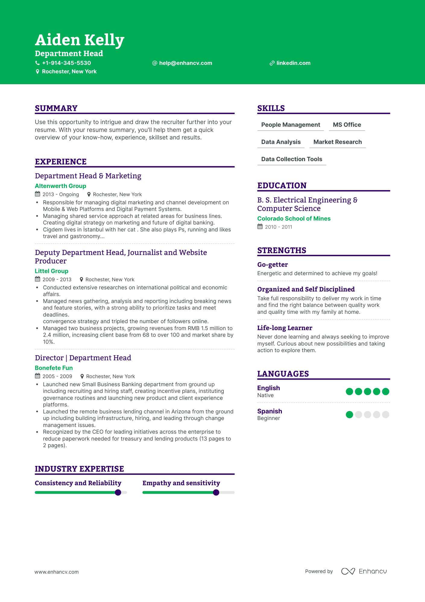 5 Department Head Resume Examples & Guide for 2024