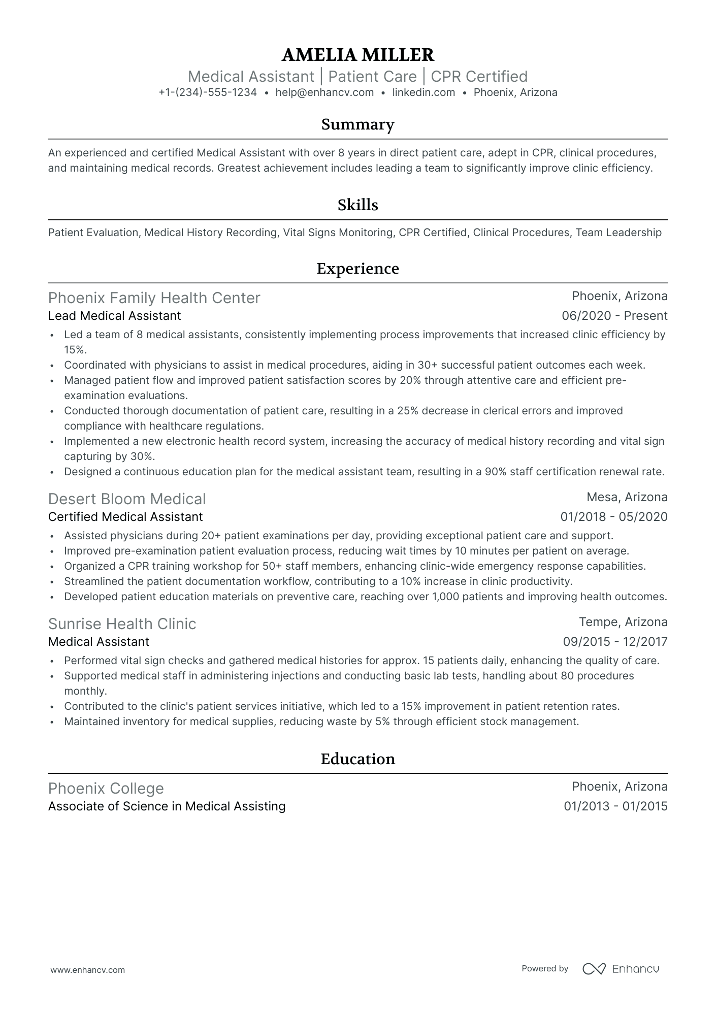 10 Clinical Medical Assistant Resume Examples & Guide for 2026