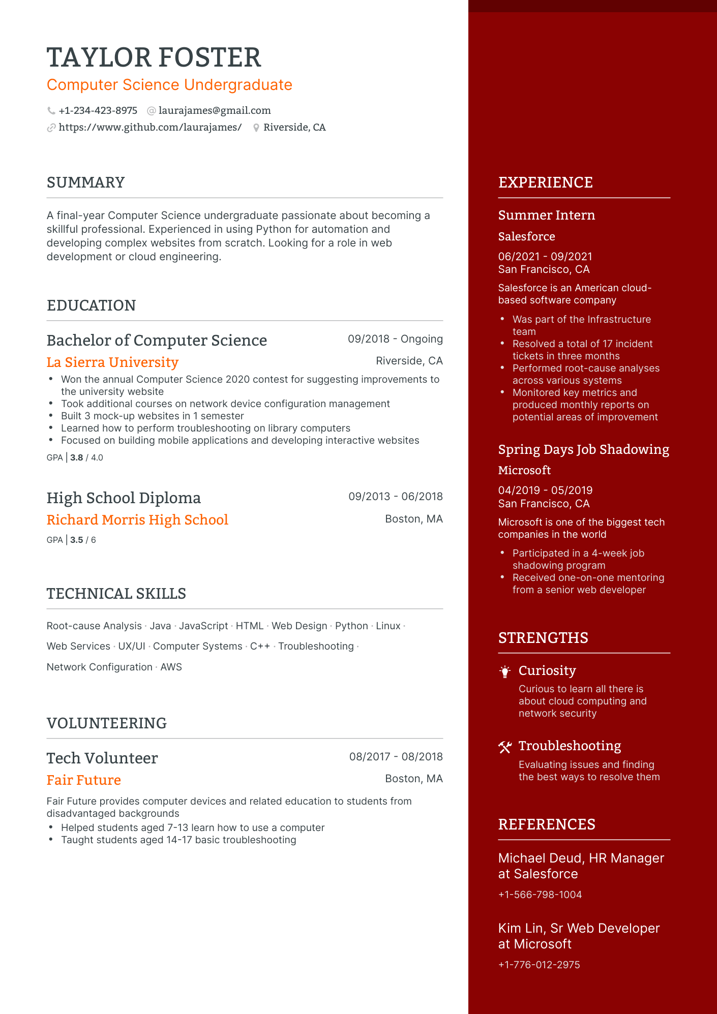 5 Undergraduate Resume Examples & Guide for 2024
