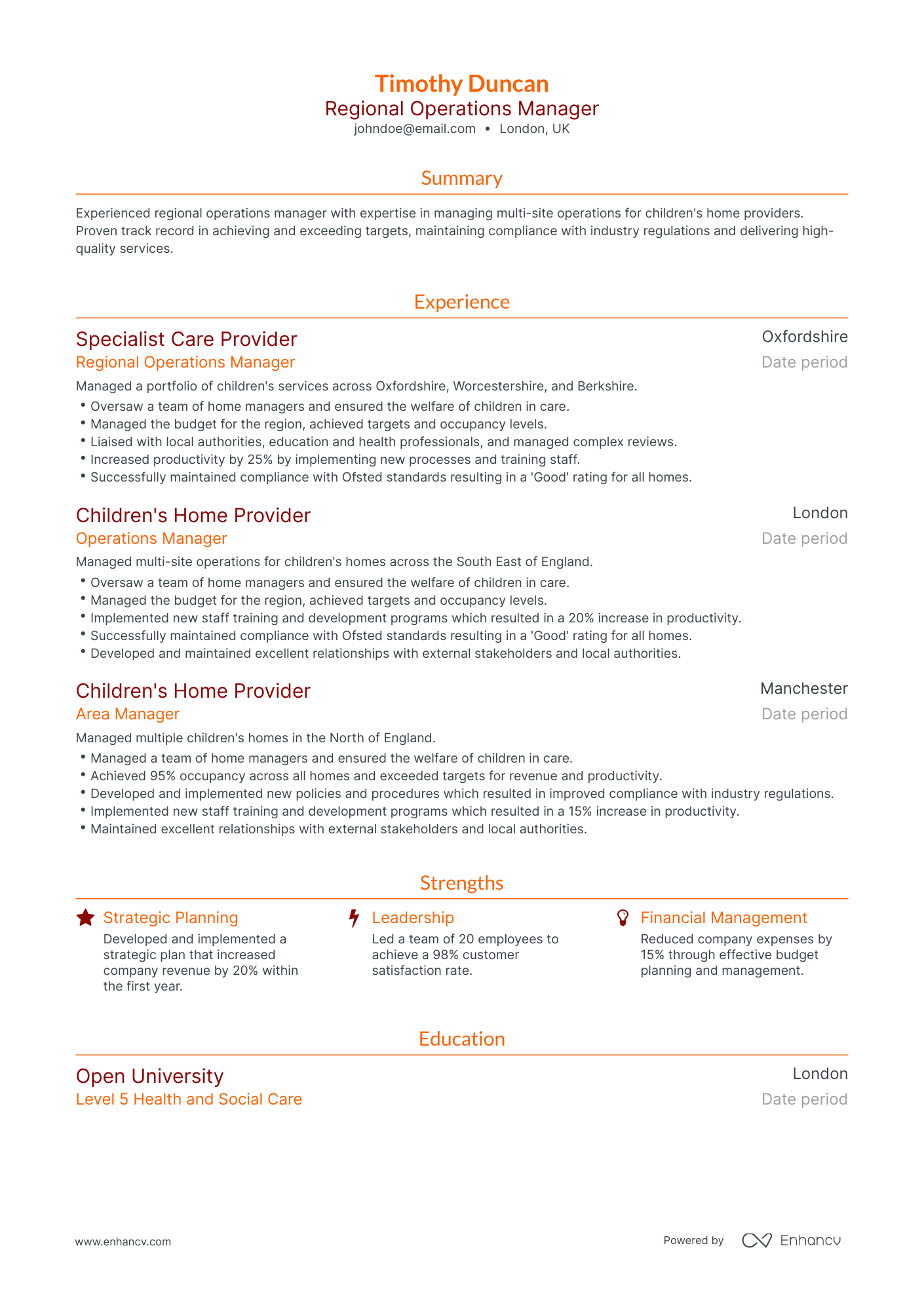 5 Regional Operations Manager Resume Examples & Guide for 2024