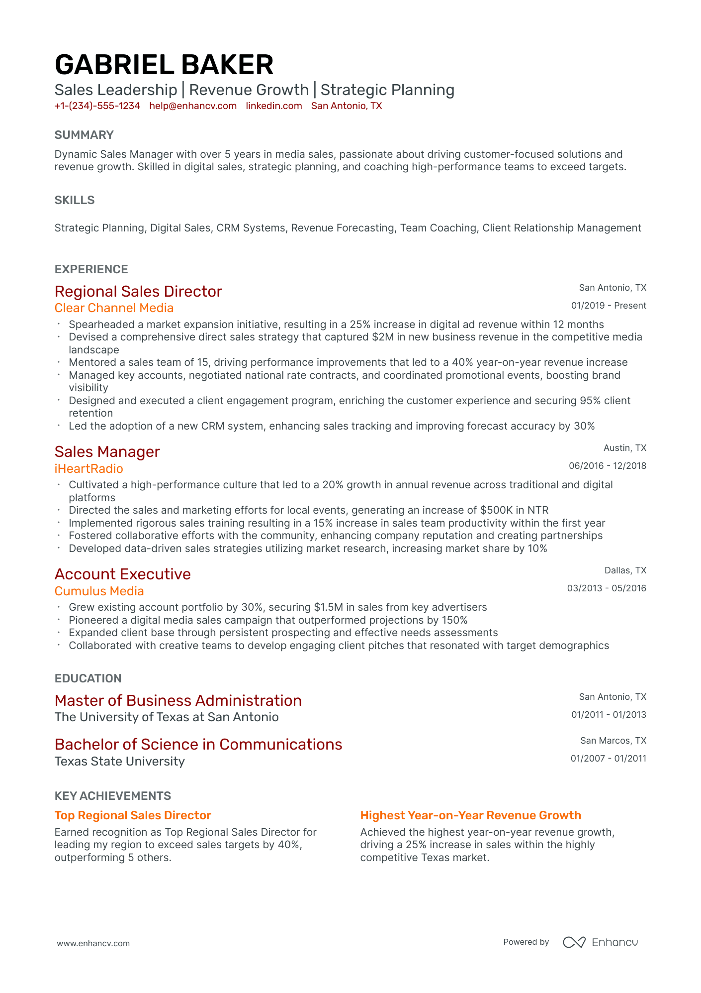 10 General Sales Manager Resume Examples & Guide for 2026