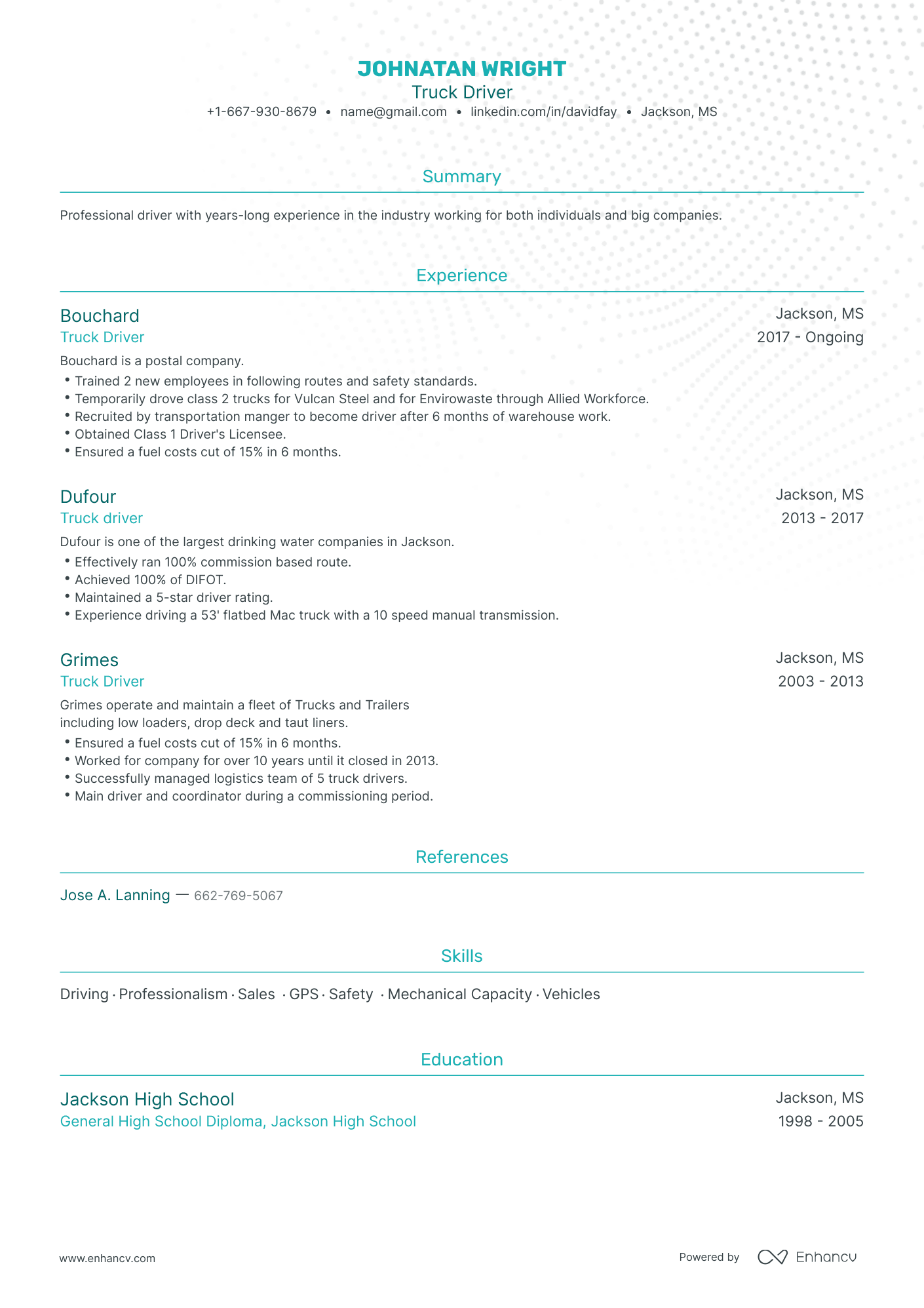 7 Truck Driver Resume Examples & Guide for 2024