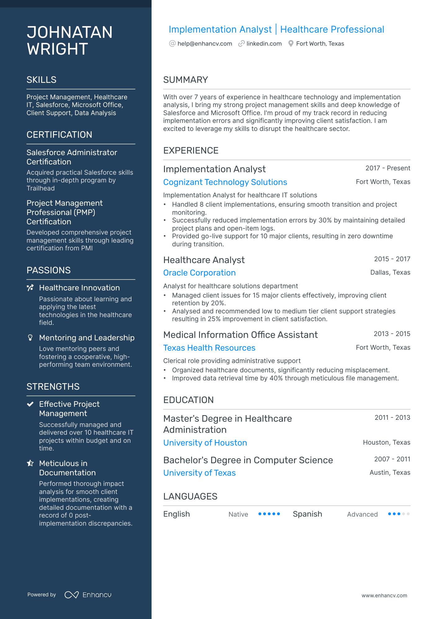10 Implementation Analyst Resume Examples & Guide for 2026