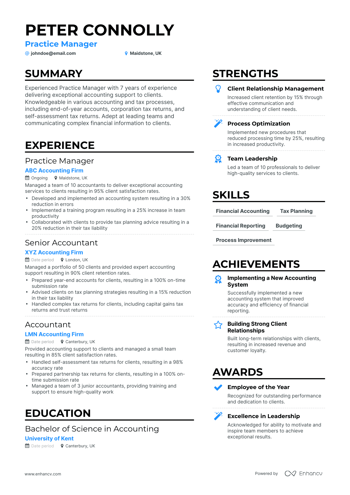 5 Practice Manager Resume Examples & Guide for 2023