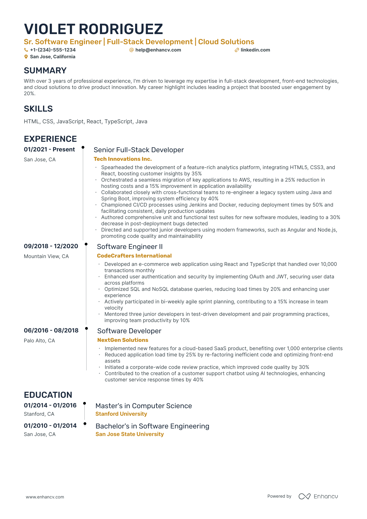 10 Senior Software Engineer Resume Examples - March 2025