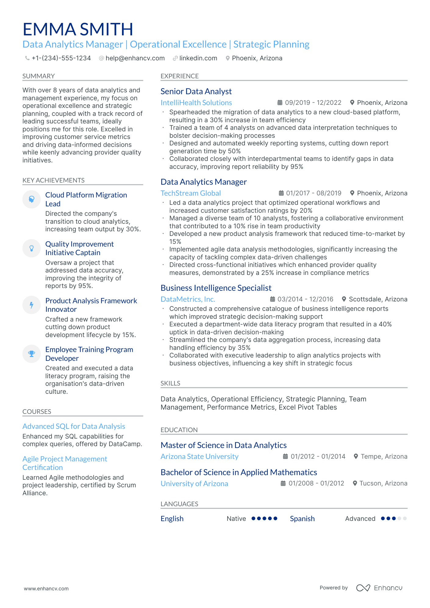 10 Analytics Manager Resume Examples & Guide for 2026